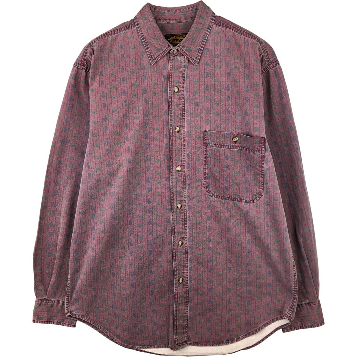 商品詳細 ブランド・Eddie Bauer・エディーバウアー・ 特徴・薄手・長袖・ヴィンテージ・レギュラーカラー・ モデル/形状・長袖 コットンストライプシャツ・ 素材・コットン:100%・ 色・レッド系 赤紫色・グリーン系 緑色・ネイビー...