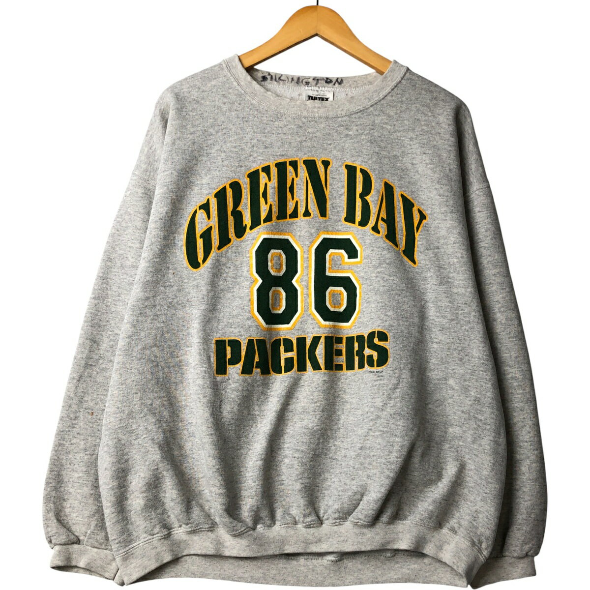 商品詳細 ブランド・TULTEX・タルテックス・ 特徴・クルーネック(丸首)・長袖・ヴィンテージ・両面プリント・ナンバリング・ モデル/形状・NFL GREEN BAY PACKERS グリーンベイパッカーズ・プリントスウェットシャツ トレ...