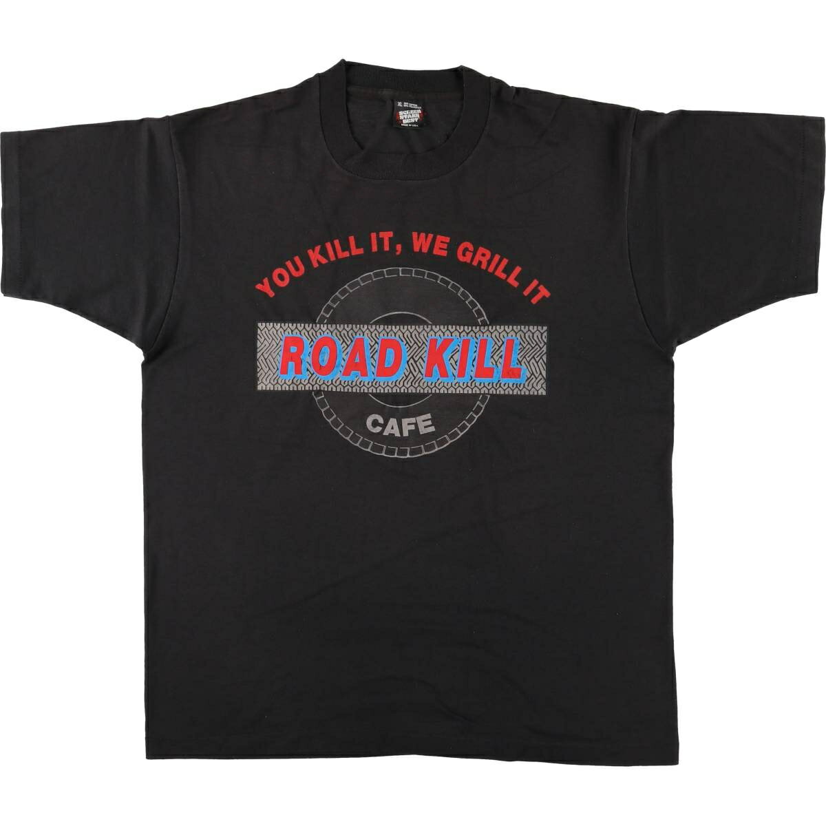 商品詳細 ブランド・SCREEN STARS・スクリーンスターズ・ 特徴・クルーネック(丸首)・半袖・シングルステッチ・両面プリント・ヴィンテージ・ モデル/形状・ROAD KILL CAFE ロードキル カフェ・アドバタイジングTシャツ・...