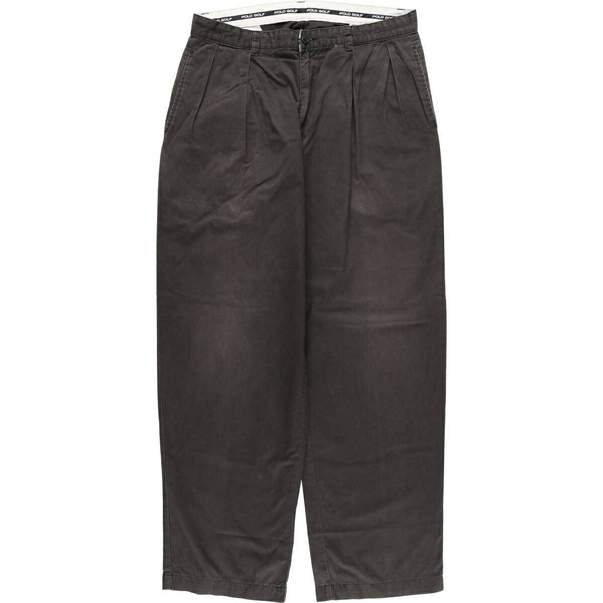 商品詳細 ブランド・Ralph Lauren・ラルフローレン・ 特徴・ツータック・ワイドパンツ・ジッパーフライ・ モデル/形状・POLO GOLF ポロゴルフ・チノパンツ・ 素材・コットン:100%・ 色・グレー系 灰色・ 柄・無地・ロゴワ...