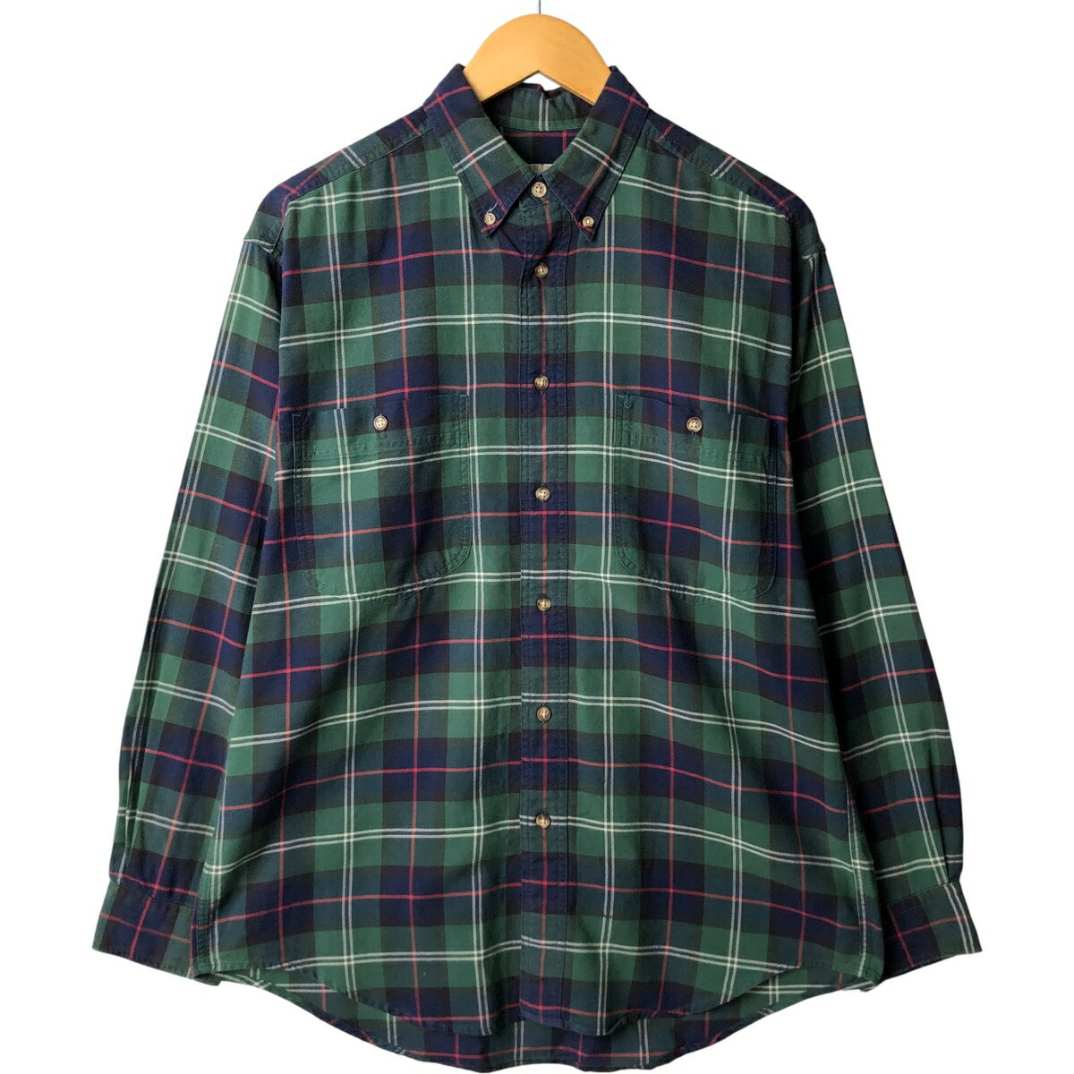商品詳細 ブランド・Eddie Bauer・エディーバウアー・ 特徴・薄手・長袖・ボタンダウン・ モデル/形状・長袖 ボタンダウンチェックシャツ・ 素材・コットン:100%・ 色・グリーン系 緑色・ 柄・チェック柄・ 生産国・香港製・ 年代...