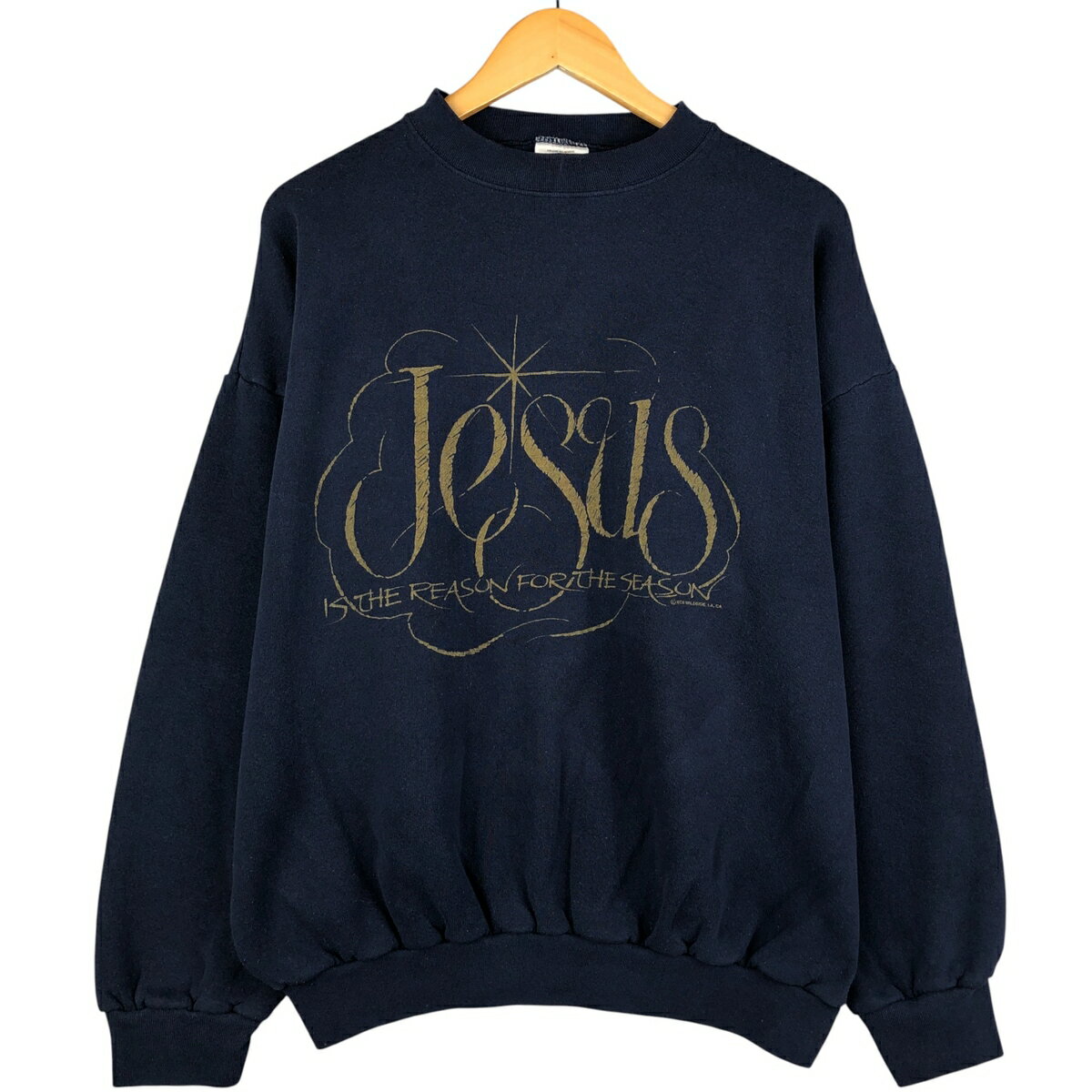 商品詳細 ブランド・TULTEX・タルテックス・ 特徴・クルーネック(丸首)・アメカジ・ モデル/形状・JESUS イエスキリスト・プリントスウェットシャツ トレーナー・ 素材・コットン:50%・ポリエステル:50%・ 色・ネイビー系 紺色...
