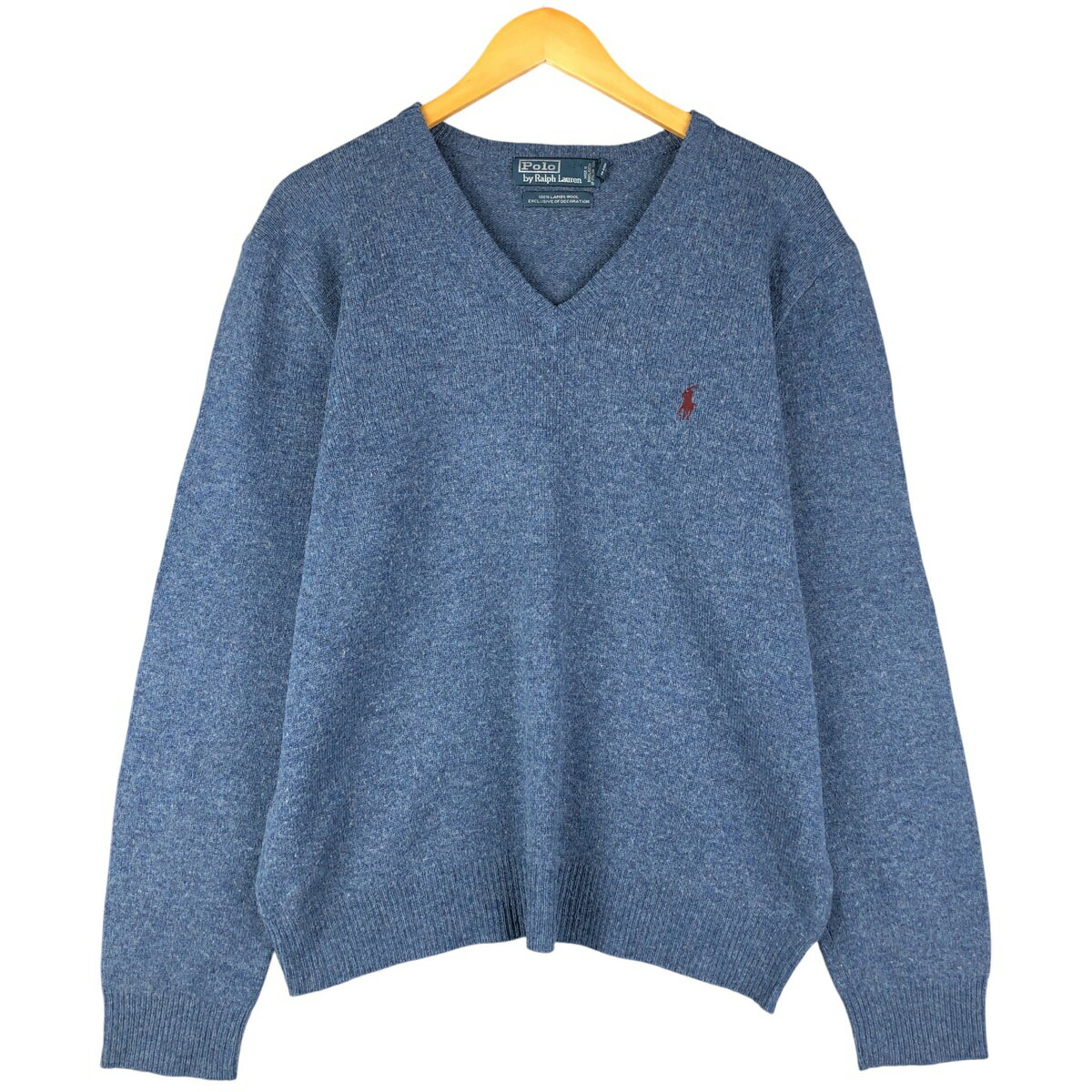 商品詳細 ブランド・Ralph Lauren・ラルフローレン・ 特徴・長袖・Vネック・短丈 ショート丈・ モデル/形状・POLO by Ralph Lauren・Vネック ラムウールニットセーター・ 素材・ラムウール:100%・ 色・ブルー...