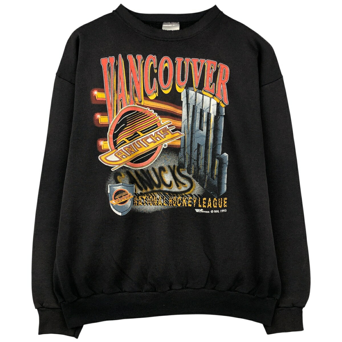 商品詳細 ブランド・Havens・ 特徴・クルーネック(丸首)・長袖・ヴィンテージ・ モデル/形状・NHL VANCOUVER CANUCKS バンクーバーカナックス・プリントスウェットシャツ トレーナー・ 素材・コットン:50%・ポリエス...