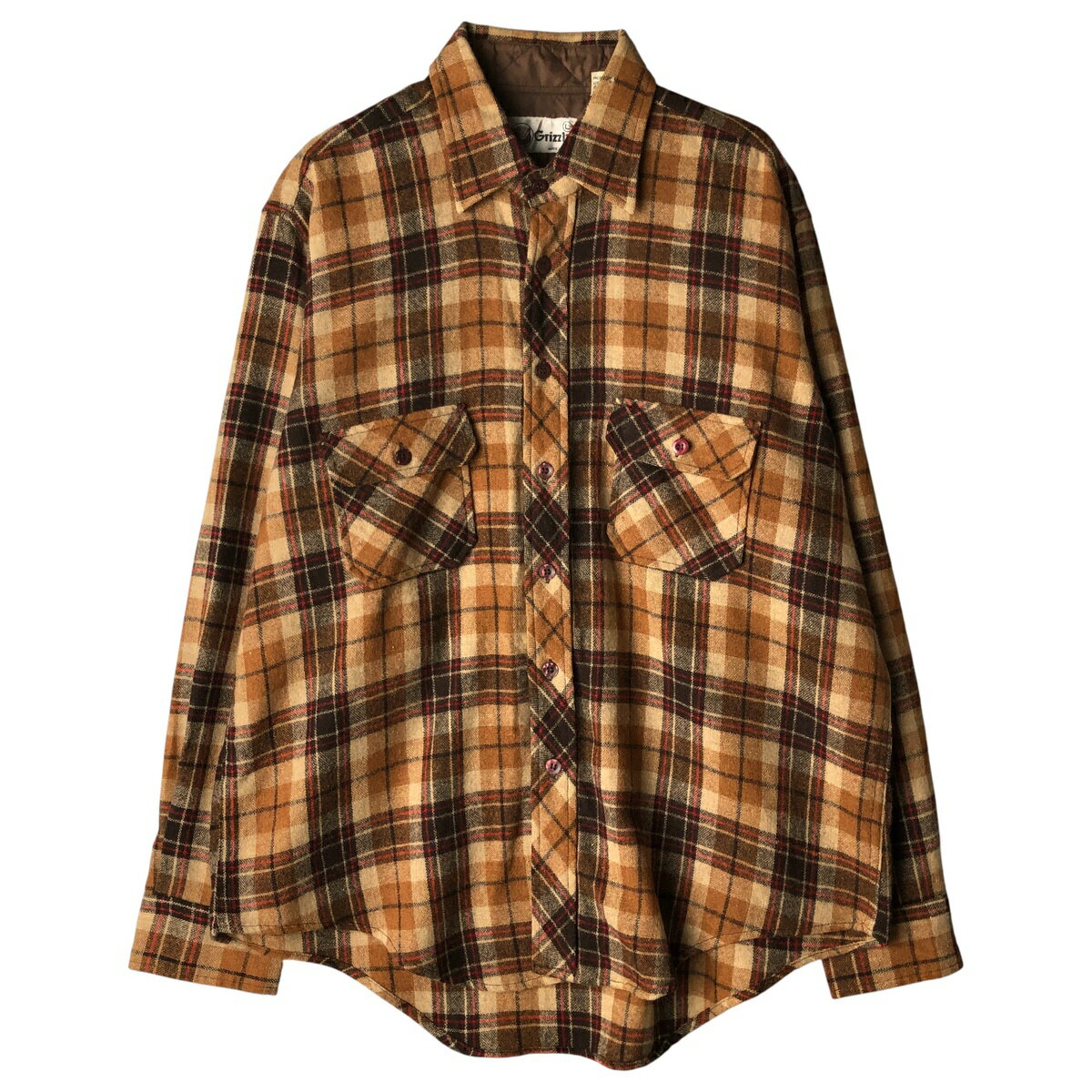 商品詳細 ブランド・Grizzly・ 特徴・厚手・レギュラーカラー・長袖・襟芯入り・ヴィンテージ・ モデル/形状・ウールシャツ・ 素材・ウール:86%・ナイロン:12%・その他:2%・ 色・カーキ系・マルチカラー・ 柄・チェック柄・ 生産国...