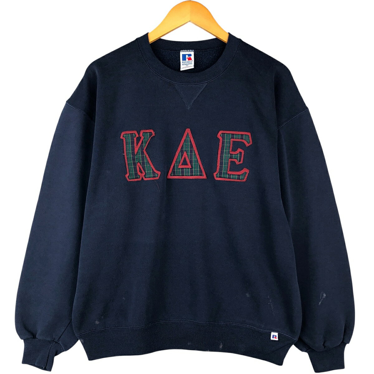 商品詳細 ブランド・Russell・ラッセル・ 特徴・クルーネック(丸首)・長袖・ヴィンテージ・前Vガゼット・ モデル/形状・ATHLETIC・カレッジスウェットシャツ トレーナー・ 素材・コットン:50%・ポリエステル:50%・ 色・ネイ...