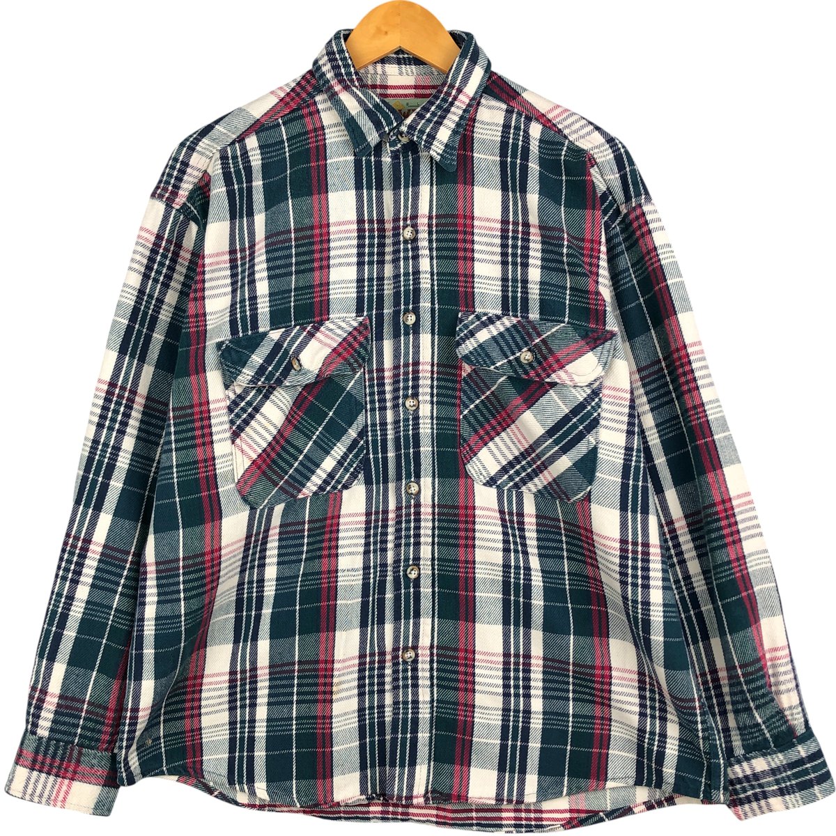 商品詳細 ブランド・ANCHOR BLUE・ 特徴・厚手・長袖・レギュラーカラー・フラップポケット・ モデル/形状・長袖 フランネルチェックシャツ・ 素材・不明・ 色・グリーン系 濃緑・マルチカラー・ 柄・チェック柄・ 生産国・不明・ 年代...