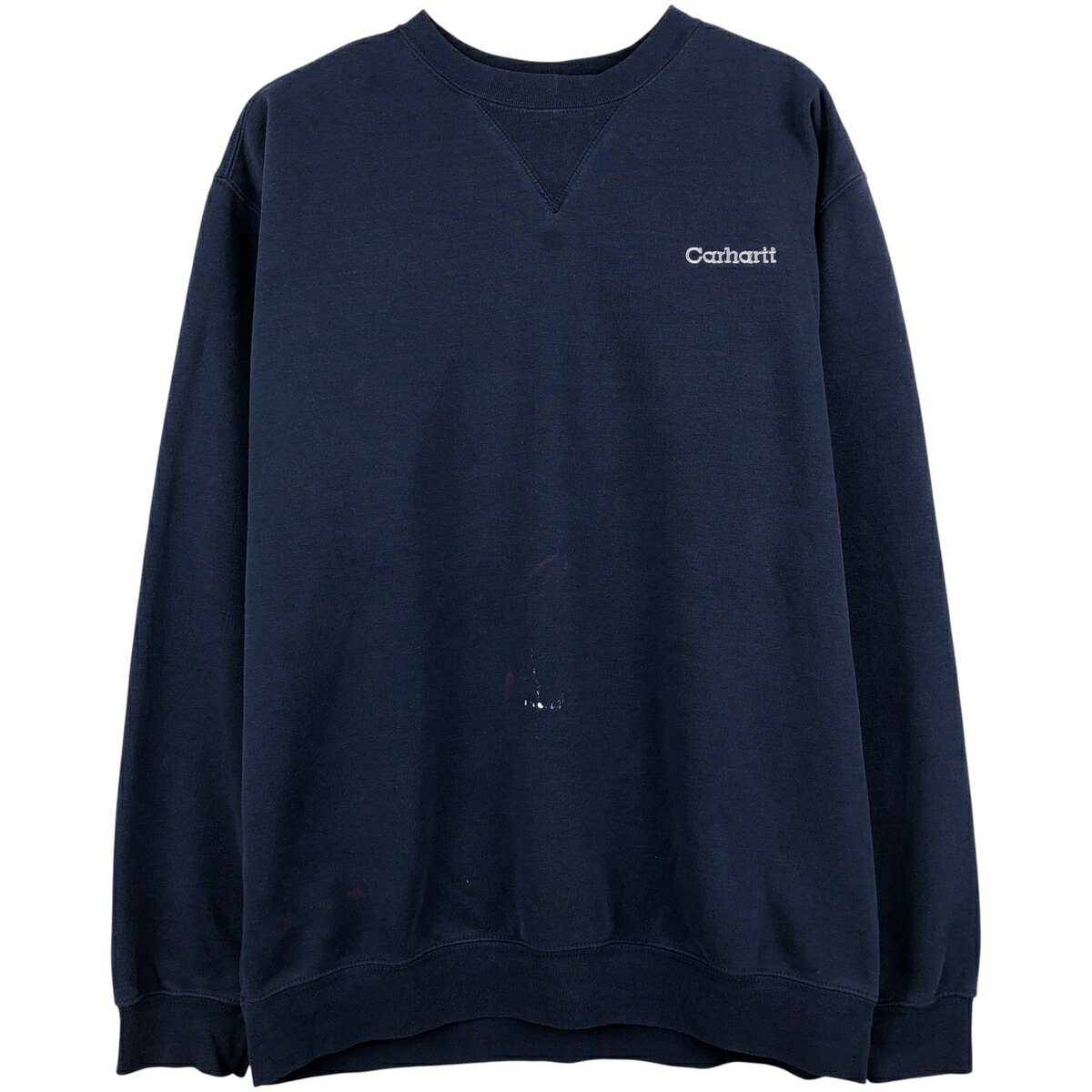 商品詳細 ブランド・Carhartt・カーハート・ 特徴・クルーネック(丸首)・長袖・前Vはめ込みガゼット・ モデル/形状・ワンポイントロゴスウェットシャツ トレーナー・ 素材・コットン:50%・ポリエステル:50%・ 色・ネイビー系 紺色...