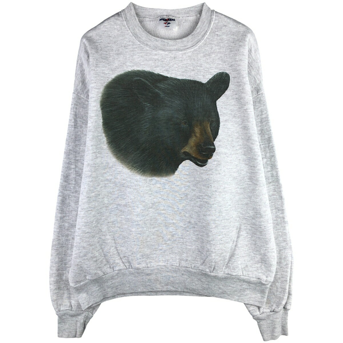商品詳細 ブランド・Jerzees・ジャージーズ・ 特徴・クルーネック(丸首)・長袖・ヴィンテージ・クマ柄・ モデル/形状・アニマル スウェットシャツ トレーナー・ 素材・コットン:50%・ポリエステル:50%・ 色・グレー系 灰色・ 柄・...