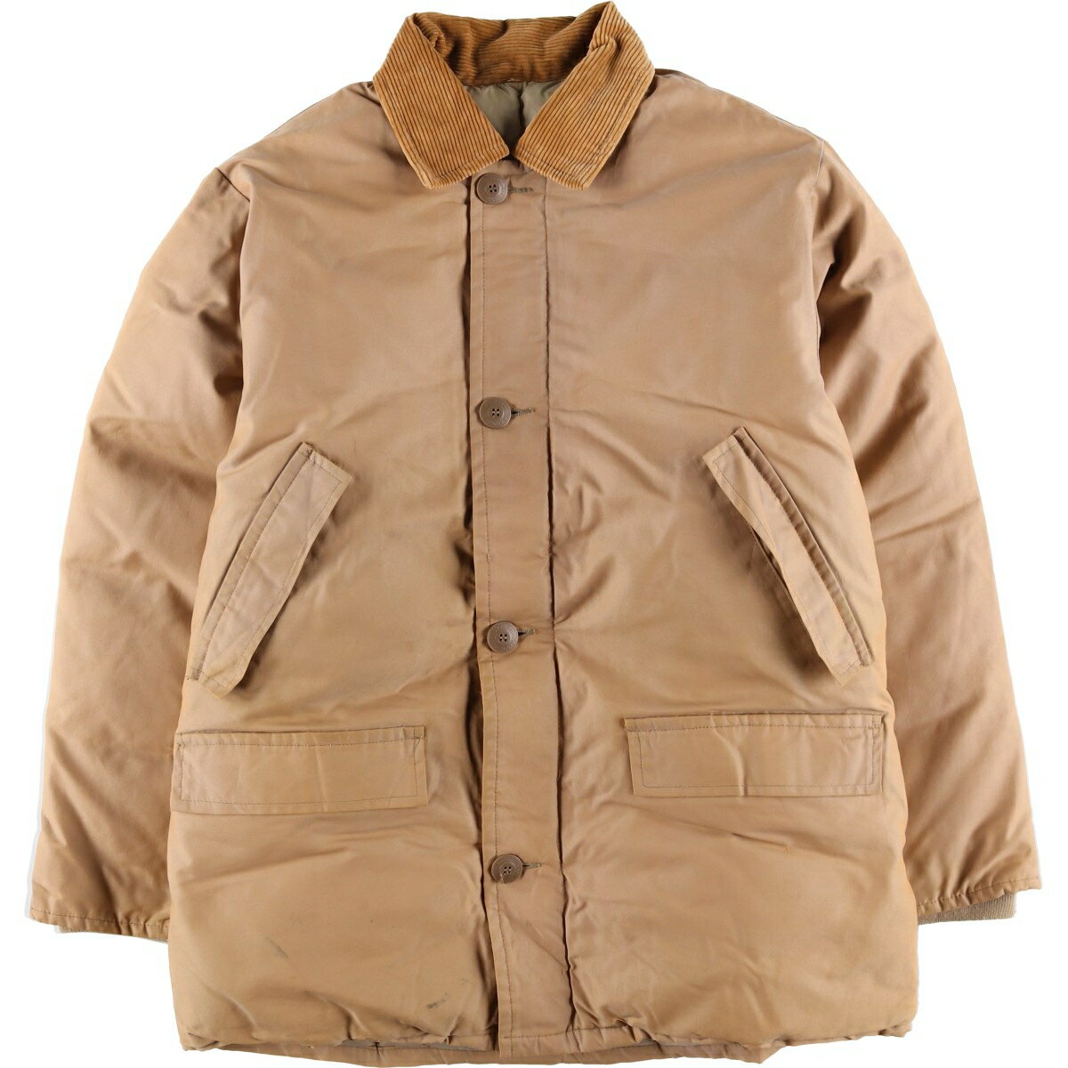 商品詳細 ブランド・PIONEER・ 特徴・厚手・ハーフ丈・コーデュロイ襟・フルボタン・訳あり特価・ モデル/形状・ダウンジャケット・ 素材・ダウン(インサレーション)・ 色・ベージュ系 ブラウン・ 柄・無地・ 生産国・不明・ 年代・60年...