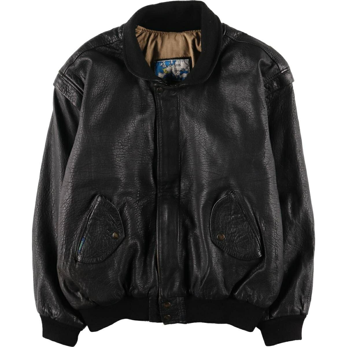 商品詳細 ブランド・ERIKSON'S・エリクソンズ・ 特徴・フルジップ・ヴィンテージ・中綿入り・長袖・ モデル/形状・レザーブルゾンタイプ・ 素材・不明・ 色・ブラック系 黒色・ 柄・無地・ 生産国・フランス製・ 年代 サイズ・メンズXL...