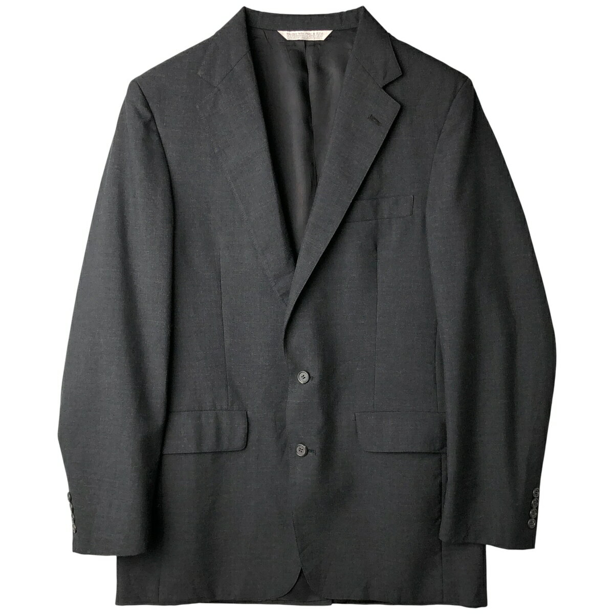 商品詳細 ブランド・Borck Brothers・ 特徴・薄手・厚手・2B 2つボタン・肩パッドあり・総裏・ モデル/形状・テーラードジャケット・ 素材・不明・ 色・チャコール・ 柄・無地・ 生産国・USA製・ 年代 サイズ・メンズM・表記...