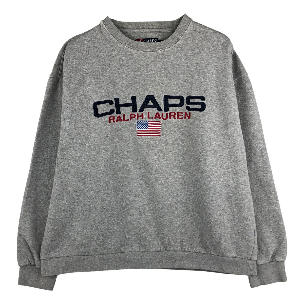 商品詳細 ブランド・Ralph Lauren・ラルフローレン・ 特徴・クルーネック(丸首)・長袖・ モデル/形状・CHAPS チャップス・ロゴスウェットシャツ トレーナー・ 素材・コットン:80%・ポリエステル:20%・ 色・グレー系 灰色...