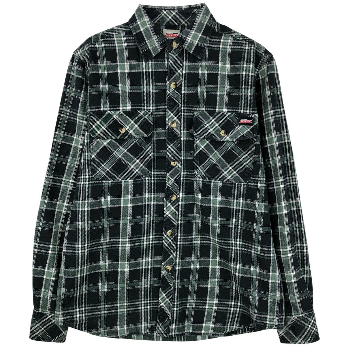 商品詳細 ブランド・Dickies・ディッキーズ・ 特徴・厚手・レギュラーカラー・長袖・ モデル/形状・長袖 フランネルチェックシャツ・ 素材・コットン:100%・ 色・グリーン系 緑色・ 柄・チェック柄・ロゴパッチ・ 生産国・中国製・ 年...