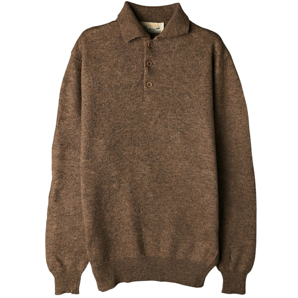 商品詳細 ブランド・VIYELLA・ 特徴・長袖・レギュラーカラー・ヴィンテージ・ モデル/形状・ポロニットセーター・ 素材・メリノウール:55%・コットン:45%・ 色・ベージュ系 ブラウン・ 柄・無地・ 生産国・英国製・ 年代 サイズ・...