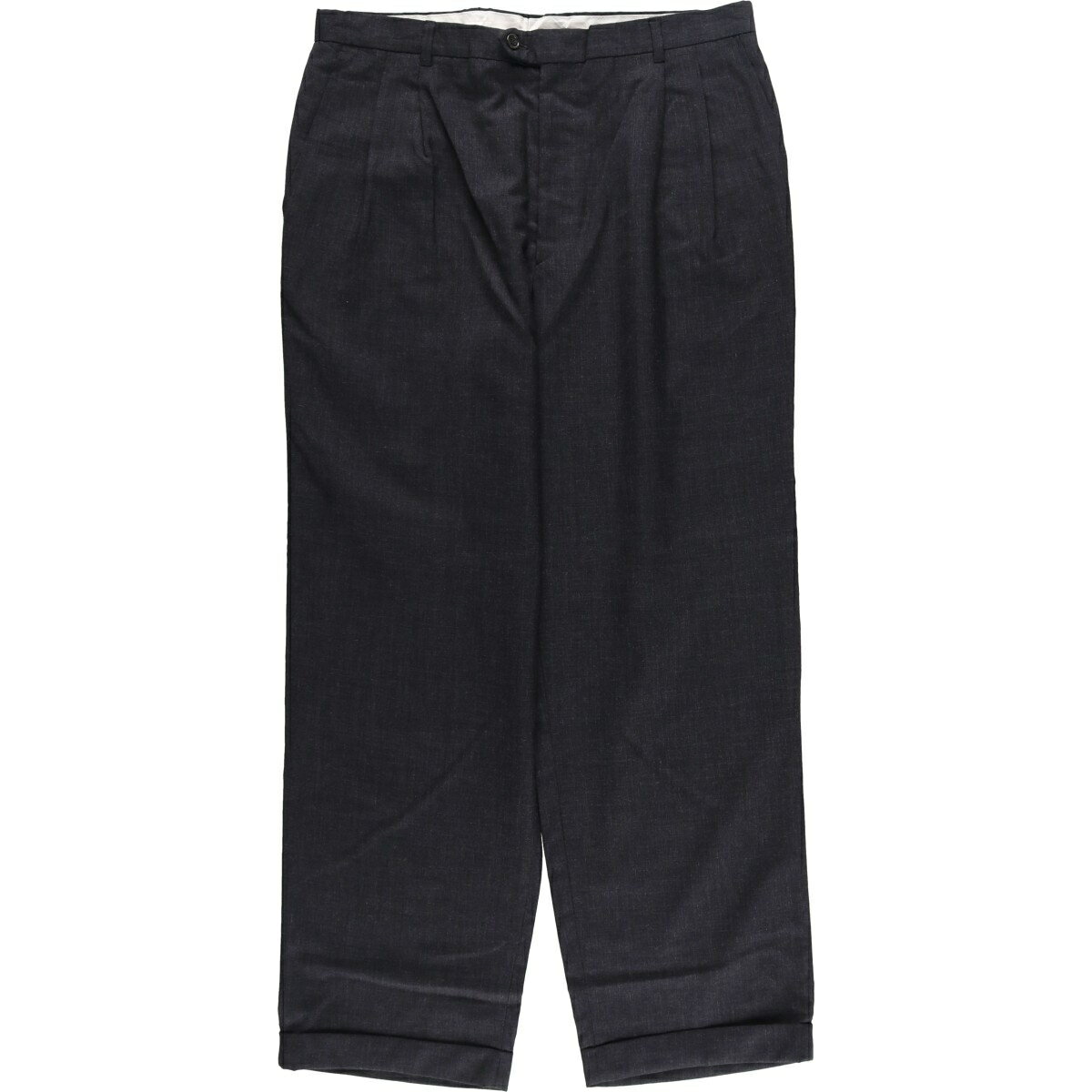 商品詳細 ブランド・Reudo Balestra・ 特徴・薄手・ジッパーフライ・ワイドパンツ・ツータック・ モデル/形状・ウールパンツ スラックス・ 素材・ウール:100%・ 色・チャコール・ 柄・無地・ 生産国・イタリア製・ 年代 サイズ...