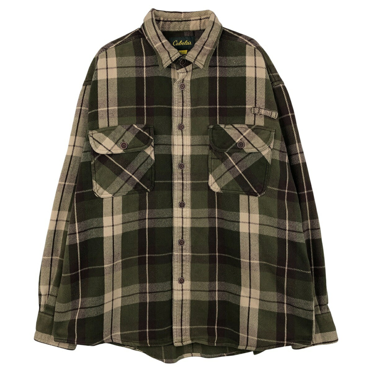 商品詳細 ブランド・Cabelas・カベラス・ 特徴・厚手・レギュラーカラー・長袖・フラップポケット・ モデル/形状・長袖 ヘビーネルチェックシャツ・ 素材・コットン:100%・ 色・カーキ系 セージグリーン・カーキ系 ベージュ・ブラウン系...
