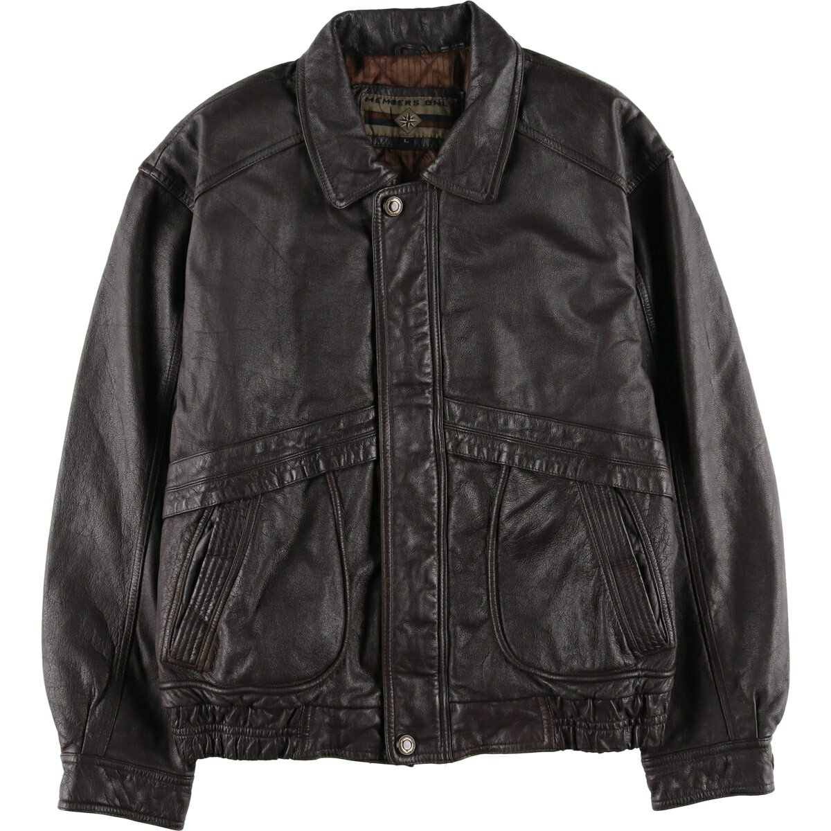 商品詳細 ブランド・MEMBERS ONLY・ 特徴・フルジップ・長袖・キルティングライナー・中綿入り・ モデル/形状・レザージャケット・ 素材・本革レザー・ポリエステル(インサレーション):100%・ 色・ブラウン系 茶色・ 柄・無地・ ...