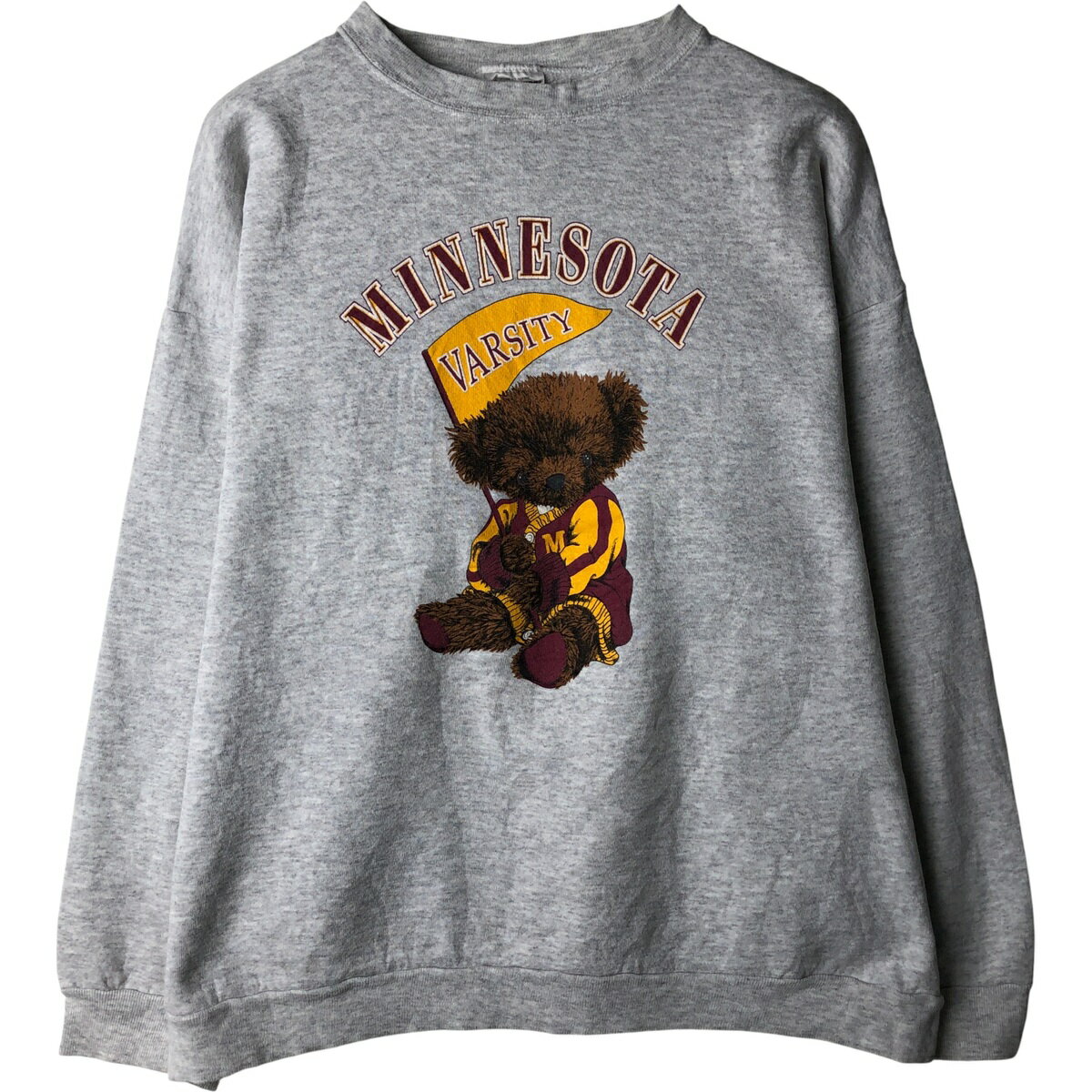 商品詳細 ブランド・Tultex・タルテックス・ 特徴・長袖・クルーネック(丸首)・ヴィンテージ・ モデル/形状・MINNESOTA ミネソタ大学・カレッジ キャラクタースウェットシャツ トレーナー・ 素材・コットン:60%・ポリエステル:...