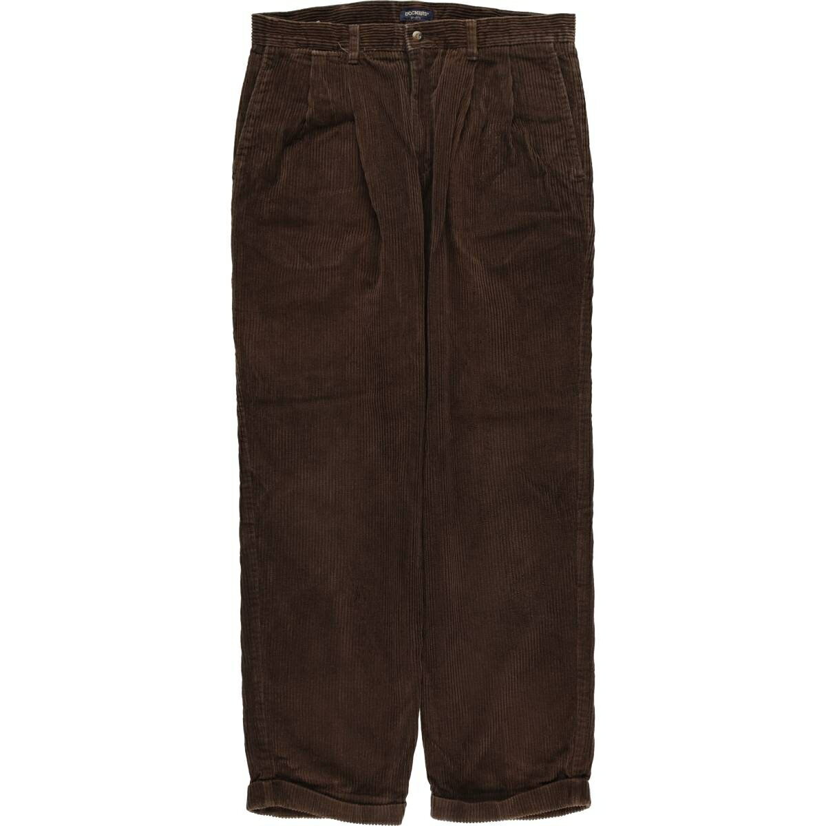 商品詳細 ブランド・DOCKERS・ドッカーズ・ 特徴・厚手・ワイドパンツ・ジッパーフライ・フェード・コインポケット付き・ モデル/形状・khakis・コーデュロイパンツ・ 素材・コットン:85%・ポリエステル:15%・ 色・ブラウン系 茶...