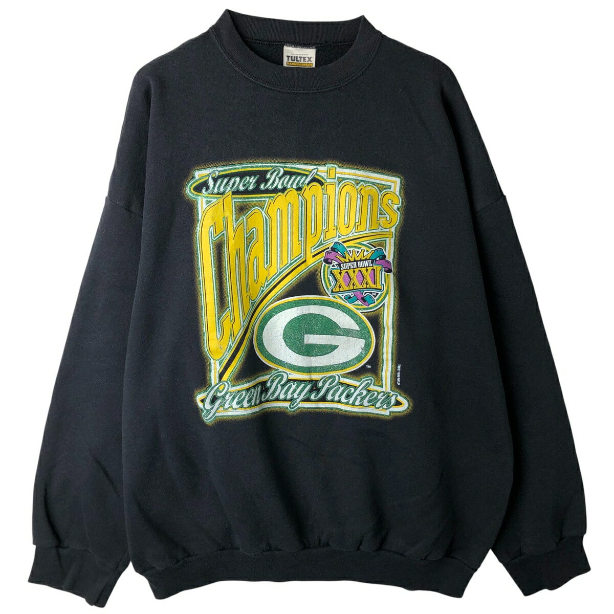 商品詳細 ブランド・TULTEX・タルテックス・ 特徴・クルーネック(丸首)・長袖・ヴィンテージ・NFL GREEN BAY PACKERS グリーンベイパッカーズ・ モデル/形状・SUPER BOWL XXXI スーパーボウル・プリントス...