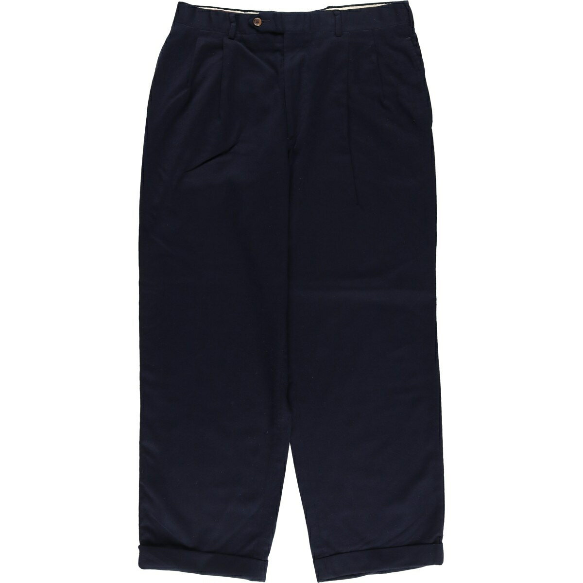 商品詳細 ブランド・CORBIN・ 特徴・薄手・ジッパーフライ・ワイドパンツ・ツータック・ モデル/形状・スラックスパンツ・ 素材・不明・ 色・ブラック系 黒色・ 柄・無地・ 生産国・USA製・ 年代・90年代・ サイズ・メンズw32・表記...