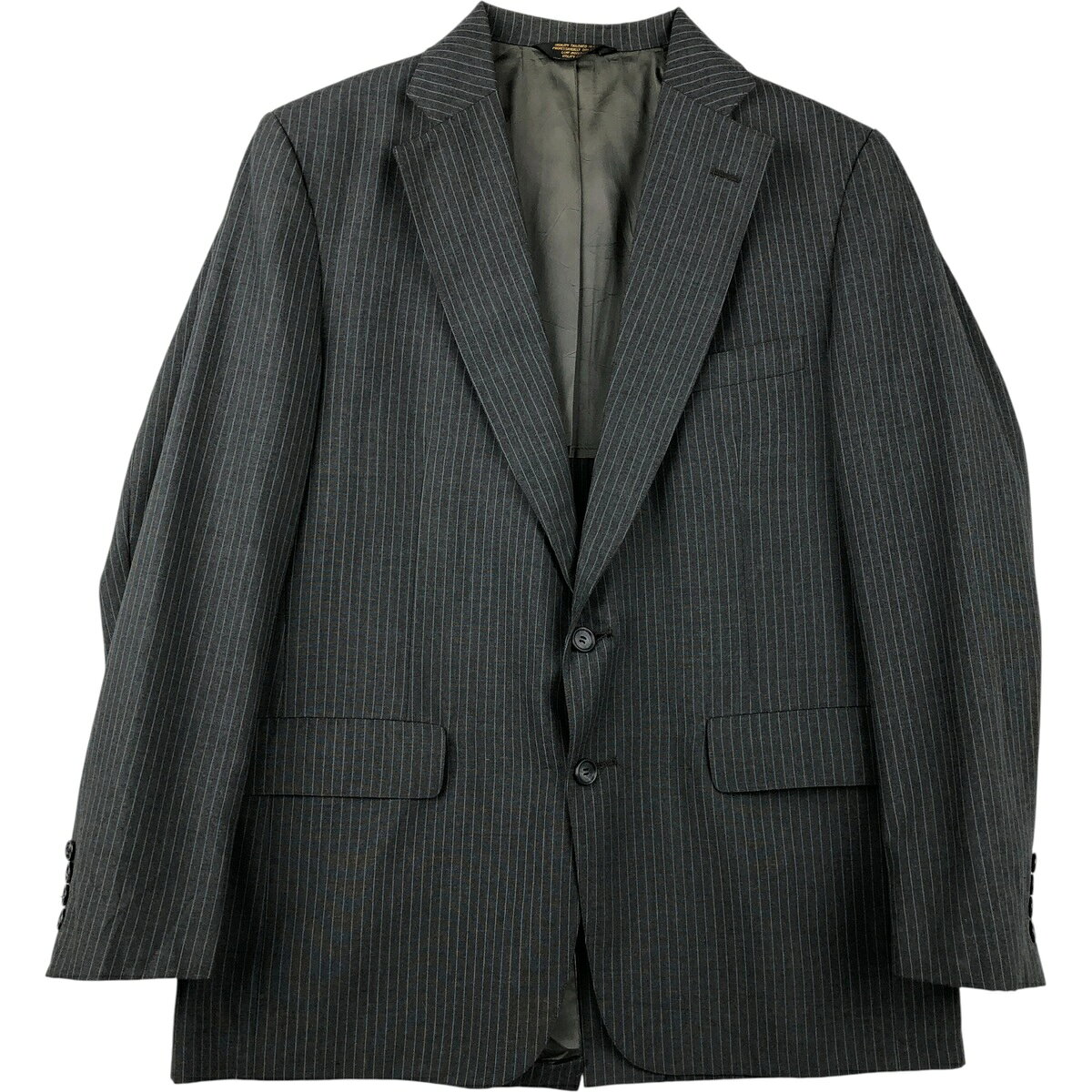 商品詳細 ブランド・John Weitz・ 特徴・薄手・肩パッドあり・2B 2つボタン・背抜き・センターベント・ モデル/形状・ブレザー テーラードジャケット・ 素材・不明・ 色・グレー系 灰色・ 柄・ストライプ柄・ 生産国・USA製・ 年...