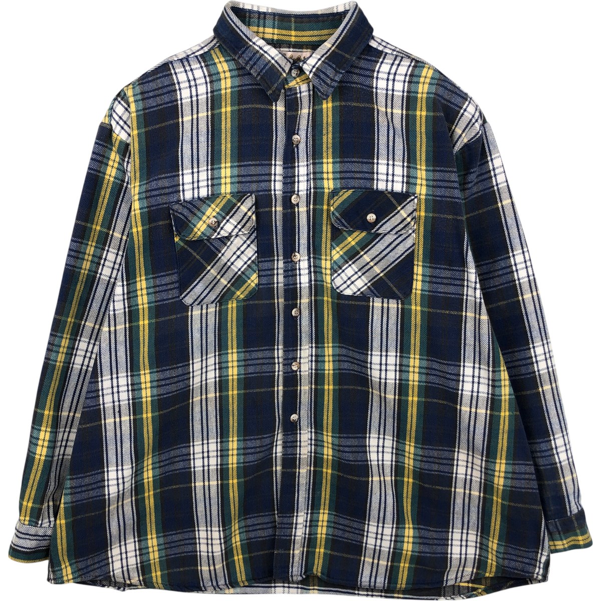 商品詳細 ブランド・Cabelas・カベラス・ 特徴・厚手・ヴィンテージ・レギュラーカラー・フラップポケット・フェード・ モデル/形状・長袖 ヘビーネルチェックシャツ・ 素材・不明・ 色・ブルー系 青色・グリーン系 緑色・マルチカラー・ 柄...
