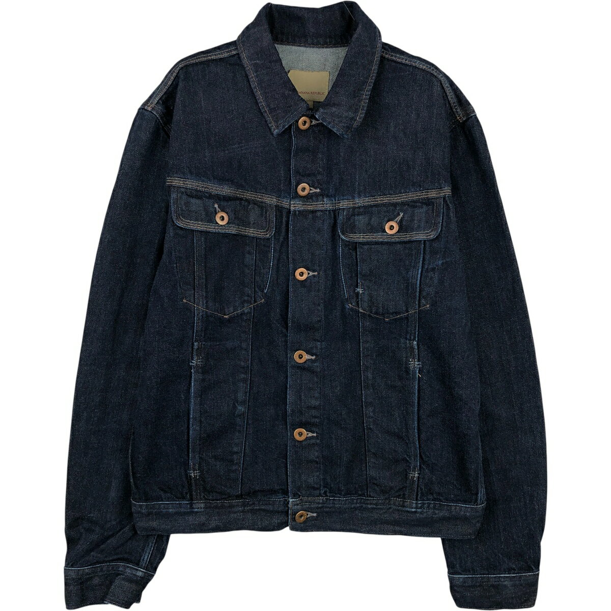 商品詳細 ブランド・BANANA REPUBLIC・バナナリパブリック・ 特徴・薄手・長袖・濃紺・短丈 ショート丈・ モデル/形状・heritage・デニムジャケット Gジャン・ 素材・コットン:100%・ 色・ネイビー系 紺色・ 柄・無地...