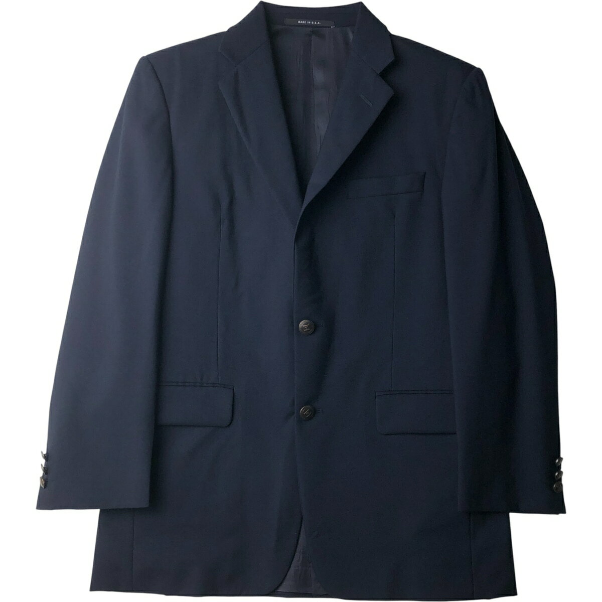 商品詳細 ブランド・HICKEY-FREEMAN・ 特徴・薄手・肩パッドあり・2B 2つボタン・総裏・サイドベンツ・ モデル/形状・紺ブレザー テーラードジャケット・ 素材・ウール:100%・ 色・ネイビー系 紺色・ 柄・無地・ 生産国・U...