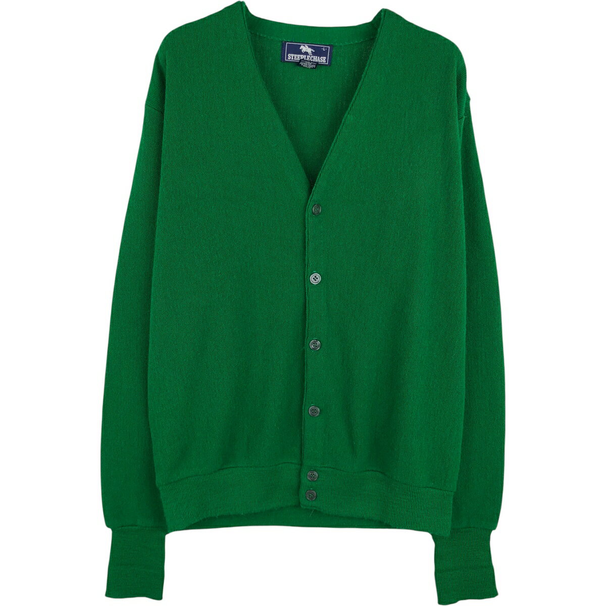 商品詳細 ブランド・Steeplechase・ 特徴・長袖・ヴィンテージ・ モデル/形状・アクリルニットカーディガン・ 素材・オーロンアクリル:100%・ 色・グリーン系 緑色・ 柄・無地・ 生産国・USA製・ 年代・90年代・ サイズ・メ...