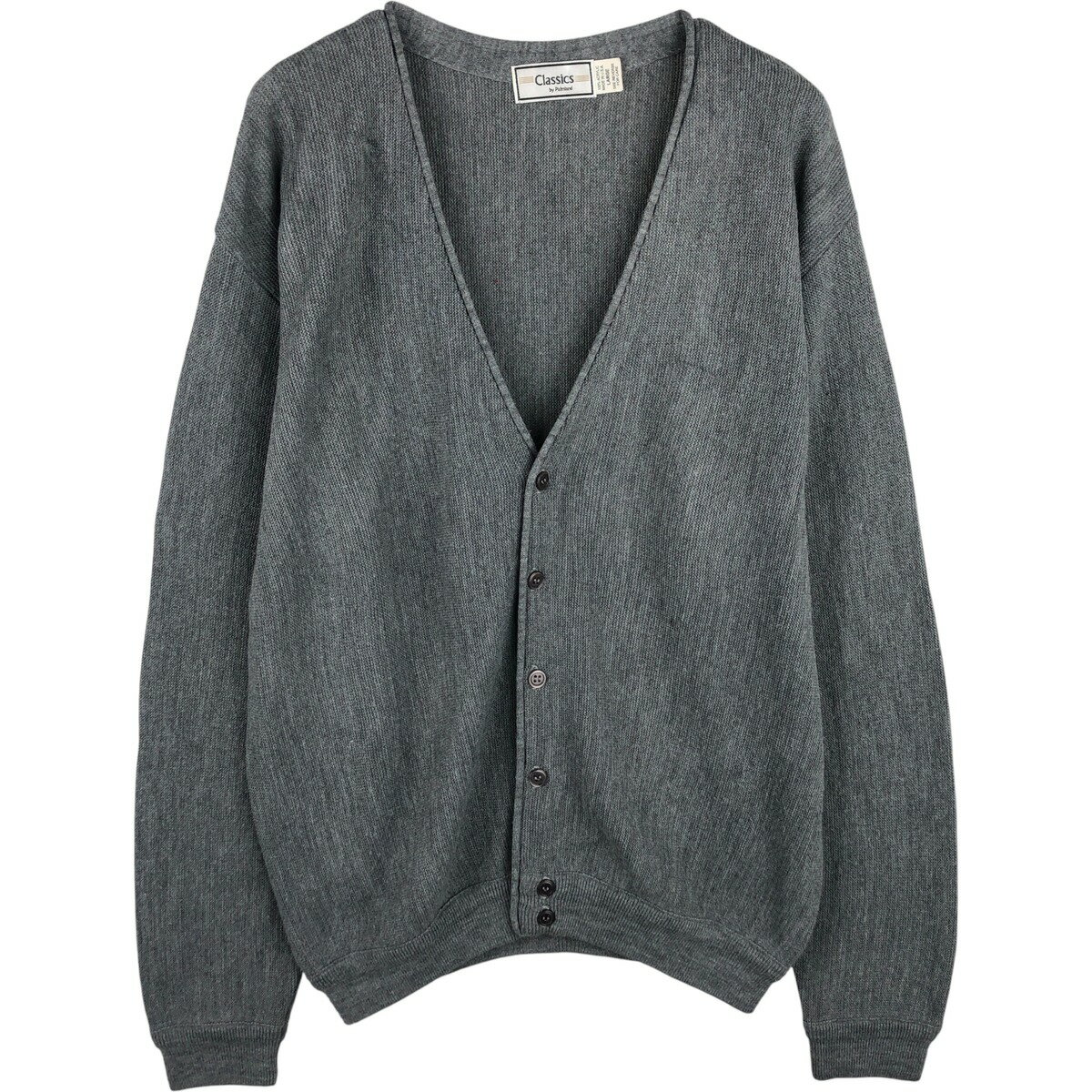 商品詳細 ブランド・Classics・ 特徴・長袖・ モデル/形状・アクリルニットカーディガン・ 素材・アクリル:100%・ 色・グレー系 灰色・ 柄・無地・ 生産国・USA製・ 年代 サイズ・表記サイズ:L・着丈:63cm・身幅:59cm...