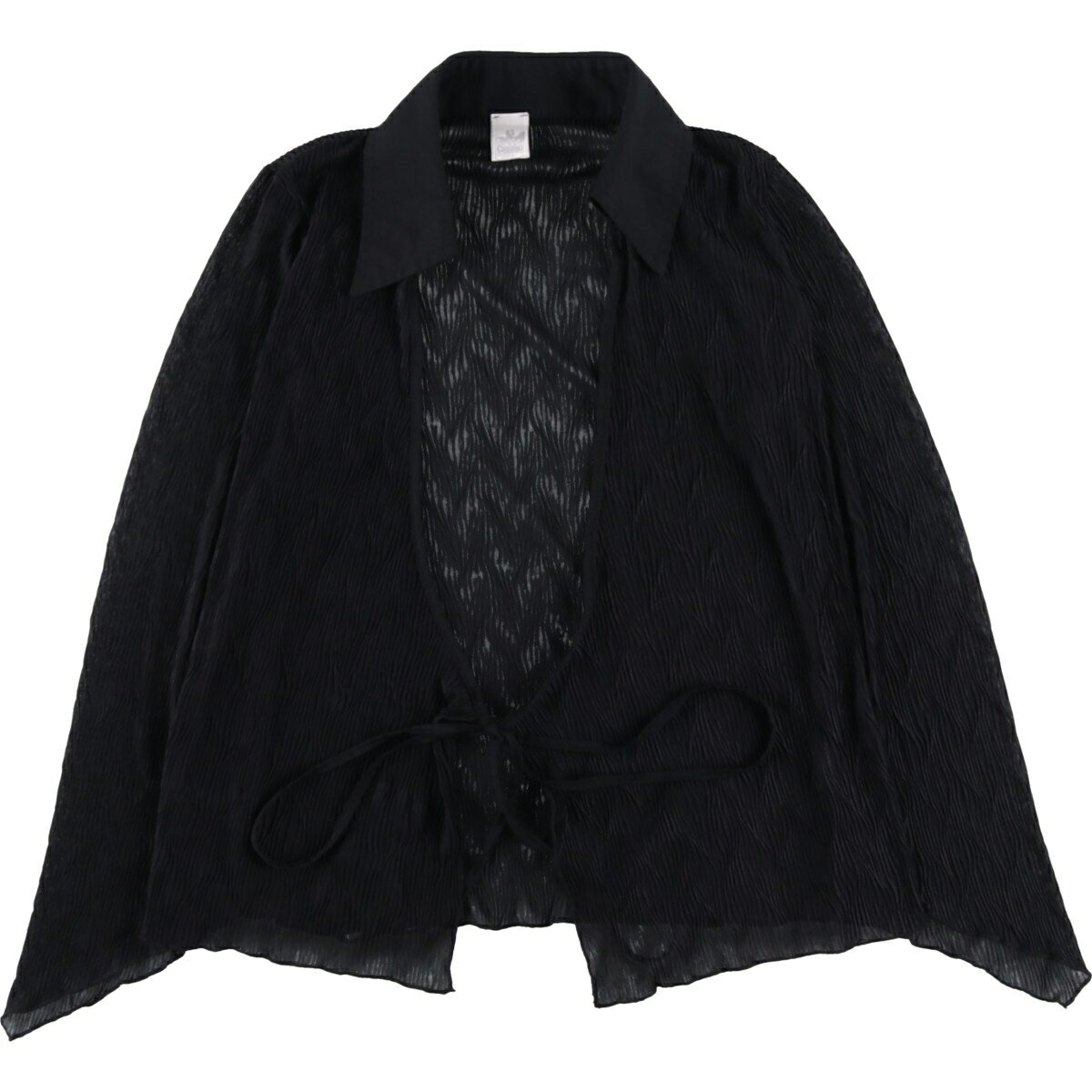 商品詳細 ブランド・Camaieu・ 特徴・スキッパーカラー・長袖・フロントリボン・楊柳クレープ・ モデル/形状・長袖 シースルーシャツ・ 素材・不明・ 色・ブラック系 黒色・ 柄・無地・ 生産国・不明・ 年代 サイズ・レディースM・表記サ...