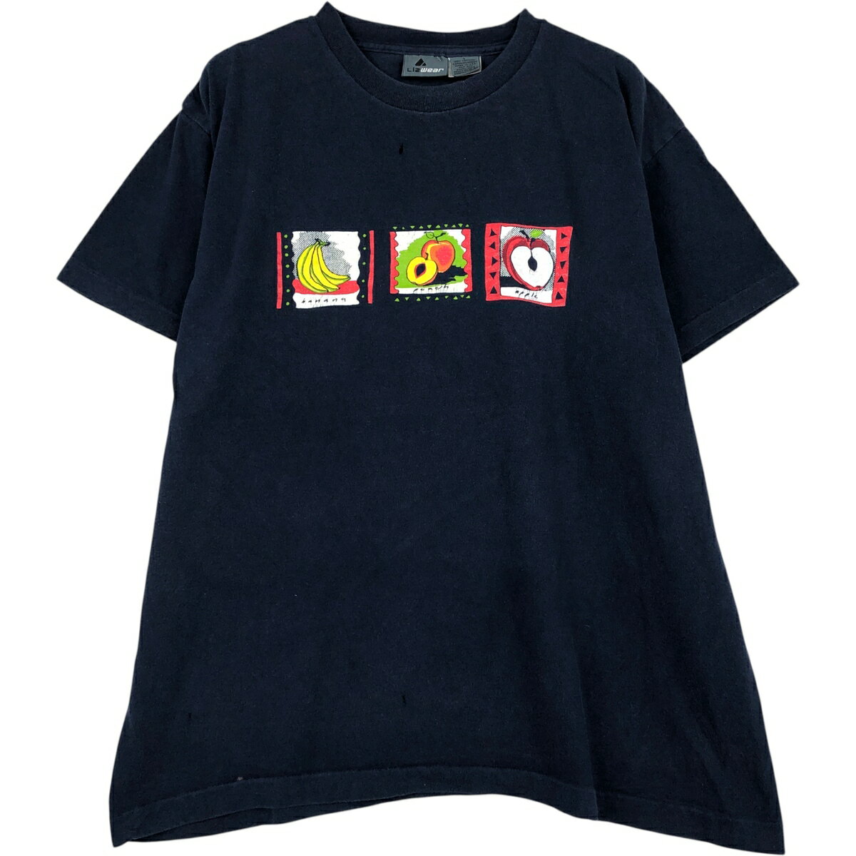 商品詳細 ブランド・Liz Claiborne・リズクレイボーン・ 特徴・クルーネック(丸首)・半袖・ヴィンテージ・シングルステッチ・ モデル/形状・Liz wear・半袖 プリントTシャツ・ 素材・コットン:100%・ 色・ネイビー系 紺...