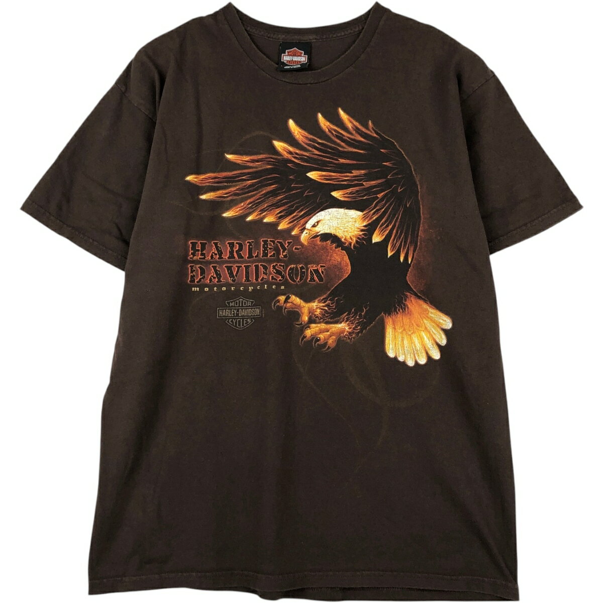 商品詳細 ブランド・UNKNOWN・ 特徴・クルーネック(丸首)・半袖・両面プリント・ モデル/形状・Harley-Davidson ハーレーダビッドソン・モーターサイクル バイクTシャツ・ 素材・コットン:100%・ 色・ブラウン系 茶色...
