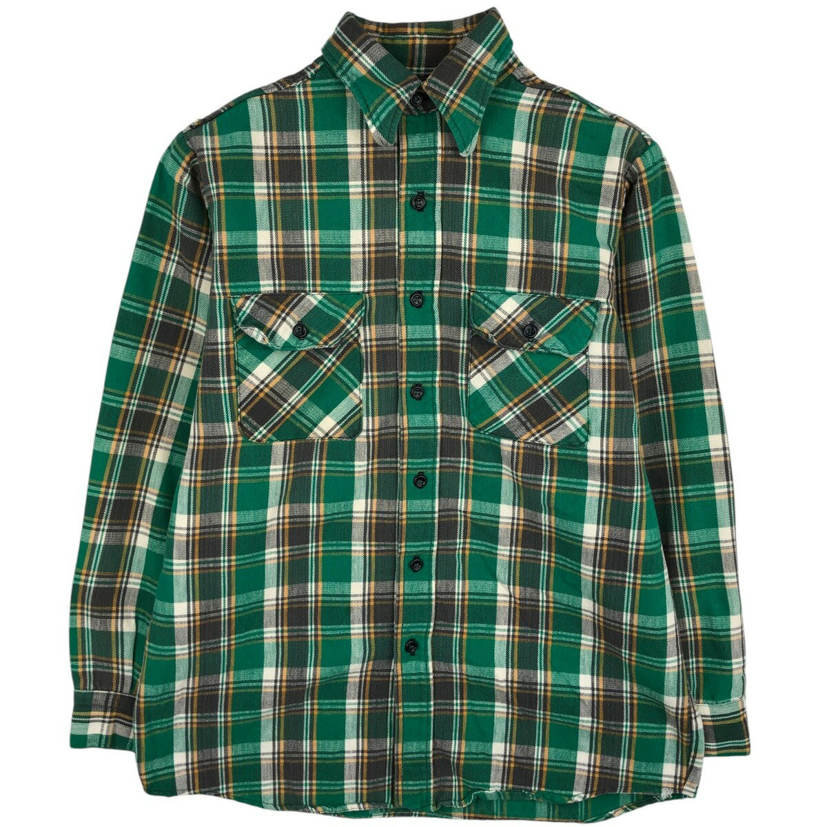 商品詳細 ブランド・UNKNOWN・ 特徴・厚手・レギュラーカラー・長袖・フラップポケット・ヴィンテージ・ モデル/形状・長袖 フランネルチェックシャツ・ 素材・不明・ 色・グリーン系 緑色・グレー系 灰色・ 柄・チェック柄・ 生産国・不明...