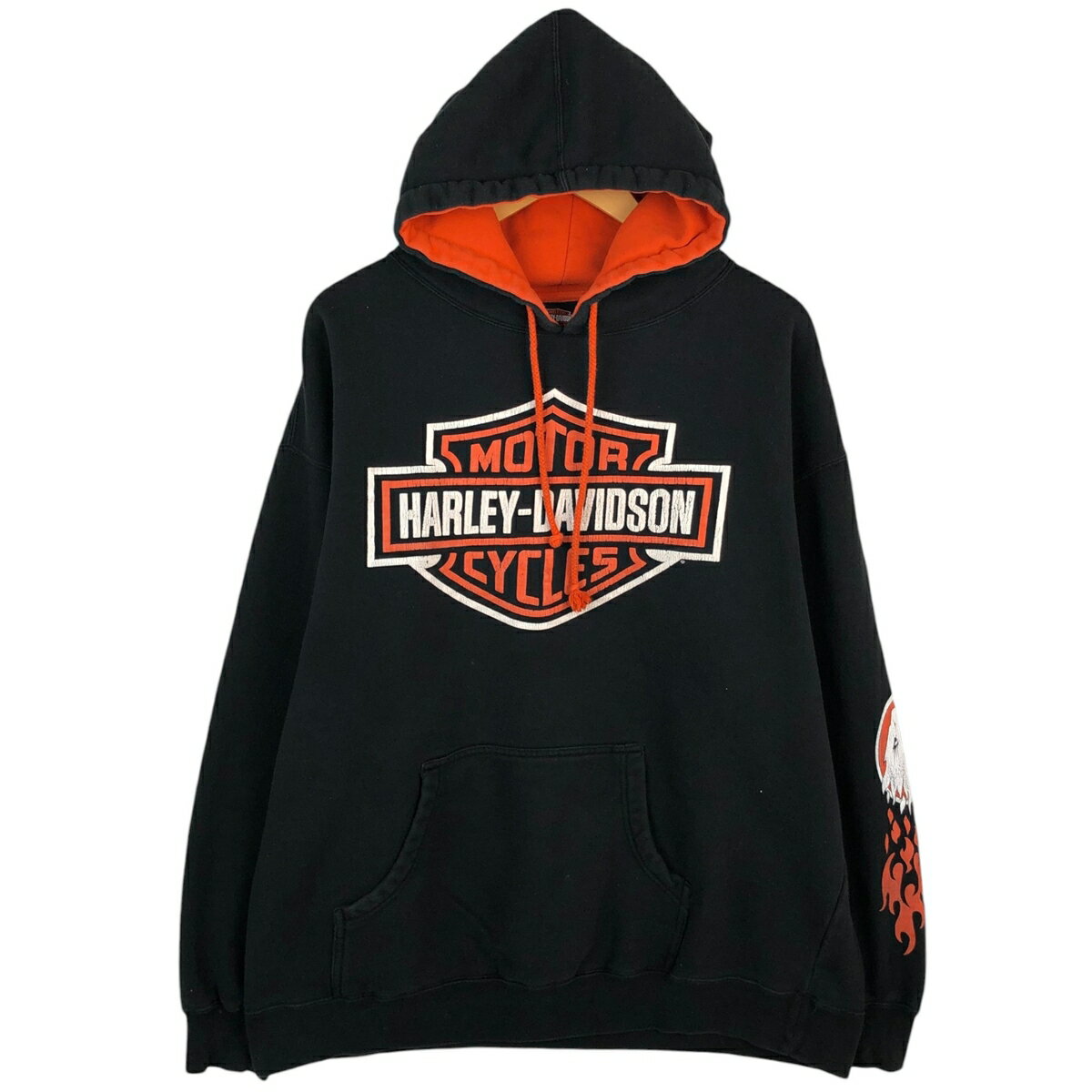 商品詳細 ブランド・Harley-Davidson・ハーレーダビッドソン・ 特徴・プルオーバー・長袖・袖プリント・ モデル/形状・アドバタイジング スウェットプルオーバーパーカー・ 素材・コットン:80%・ポリエステル:20%・ 色・ブラッ...