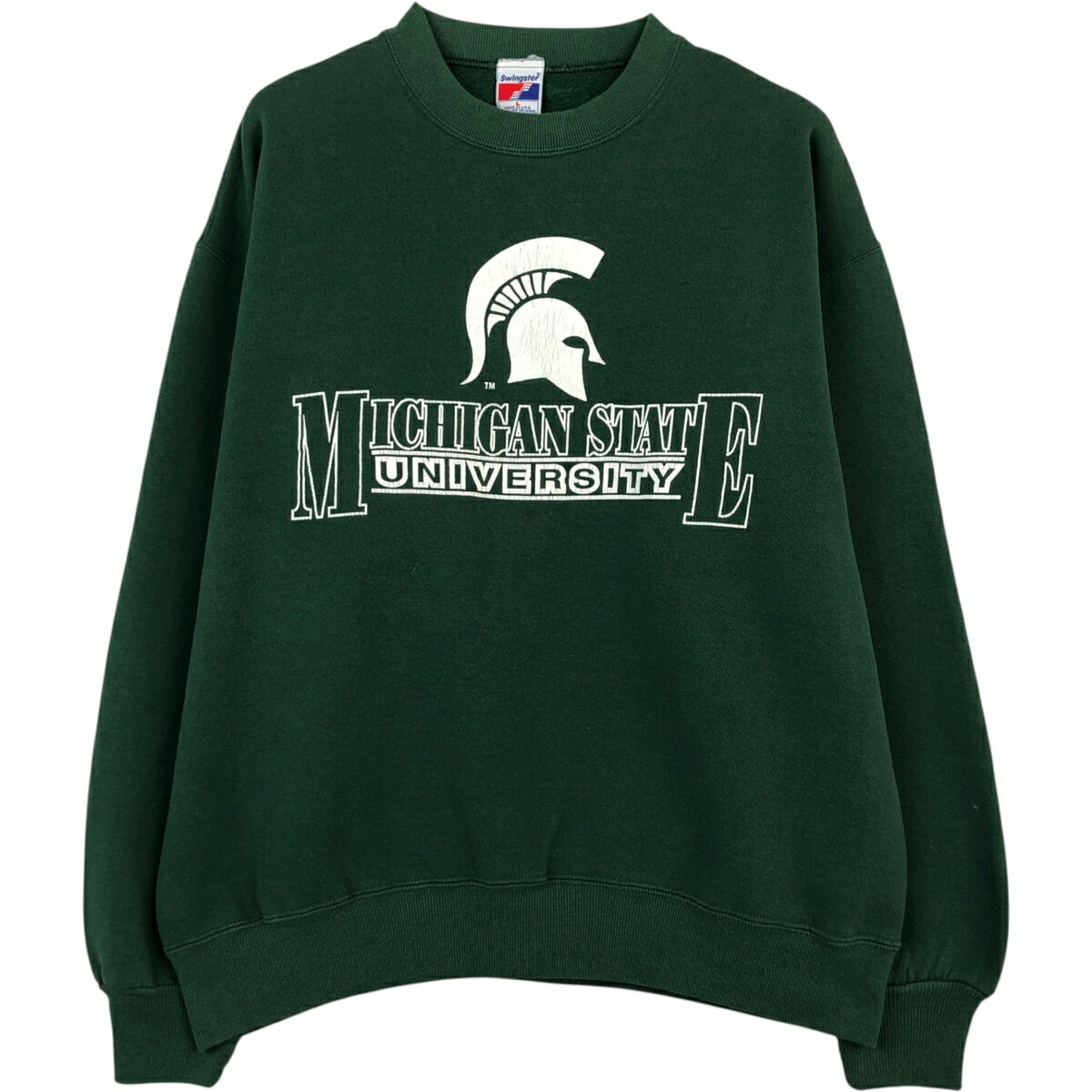 商品詳細 ブランド・Swingster・ 特徴・クルーネック(丸首)・長袖・ヴィンテージ・ モデル/形状・MICHIGAN STATE ミシガン州立大学・カレッジスウェットシャツ トレーナー・ 素材・コットン・ポリエステル・ 色・グリーン系...
