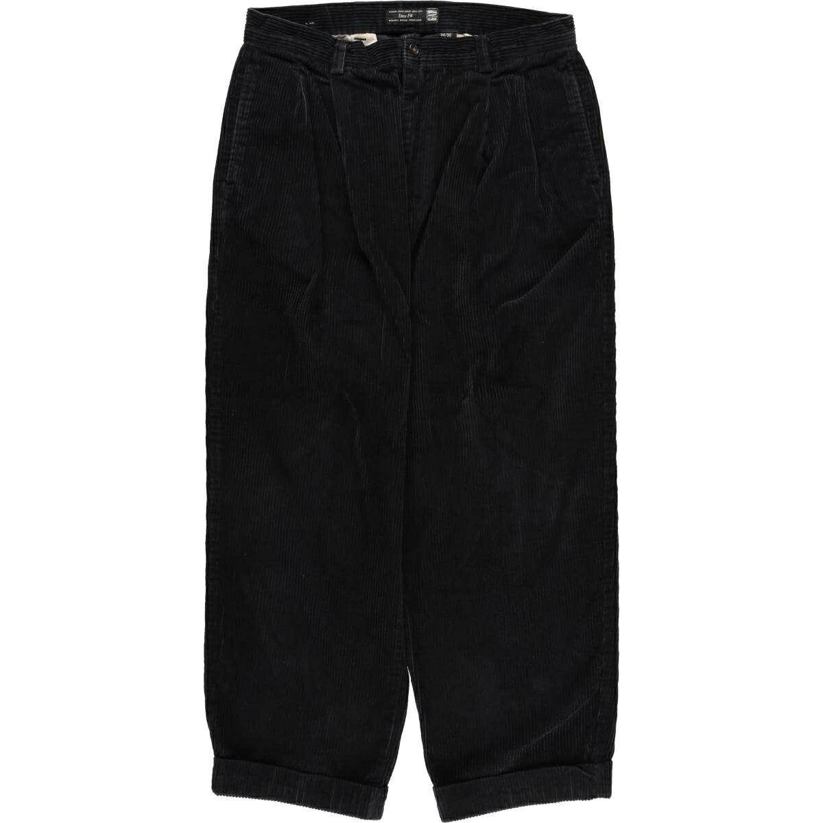 商品詳細 ブランド・GAP・ギャップ・ 特徴・厚手・ジッパーフライ・ワイドパンツ・ツータック・ モデル/形状・EASY FIT・コーデュロイパンツ・ 素材・コットン:85%・ポリエステル:15%・ 色・ブラック系 黒色・ 柄・無地・ 生産国...