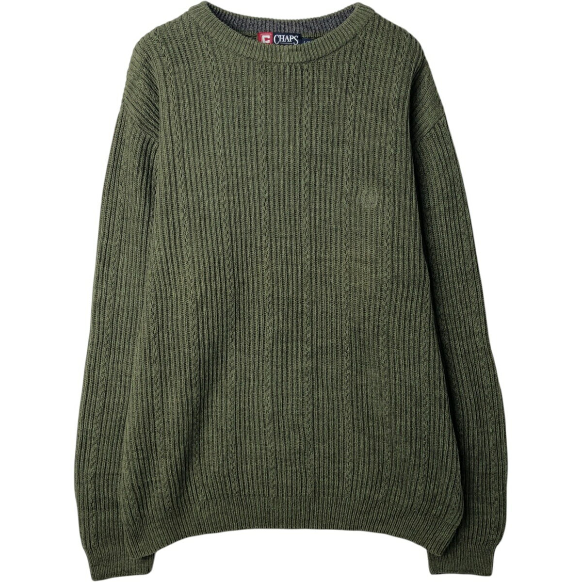 商品詳細 ブランド・Ralph Lauren・ラルフローレン・ 特徴・長袖・クルーネック(丸首)・リブ編み・ モデル/形状・CHAPS チャップス・コットンニットセーター・ 素材・コットン:100%・ 色・カーキ系 セージグリーン・ 柄・無...