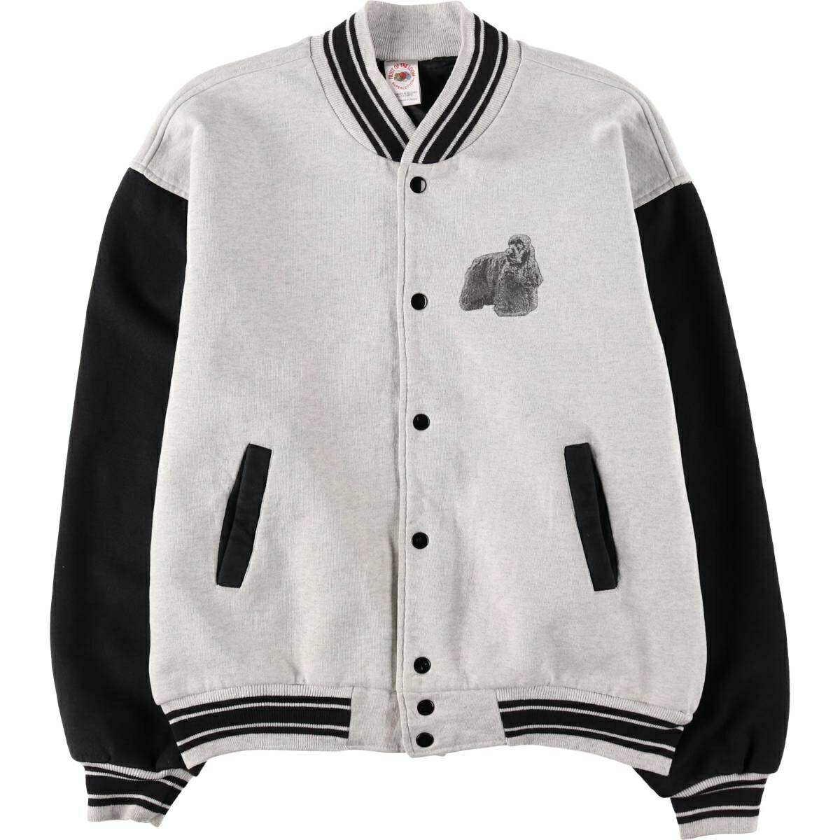 商品詳細 ブランド・FRUIT OF THE LOOM・フルーツオブザルーム・ 特徴・スナップボタン・長袖・ヴィンテージ・ラインリブ・アメカジ・ モデル/形状・COCKER SPANIEL コッカースパニエル・スウェットスタジャン バーシテ...