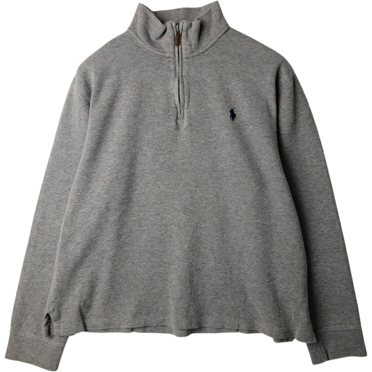 商品詳細 ブランド・Ralph Lauren・ラルフローレン・ 特徴・ハーフジップ・長袖・リブ編み・ モデル/形状・POLO RALPH LAUREN・ハーフジップスウェットシャツ トレーナー・ 素材・コットン:100%・ 色・グレー系 灰...