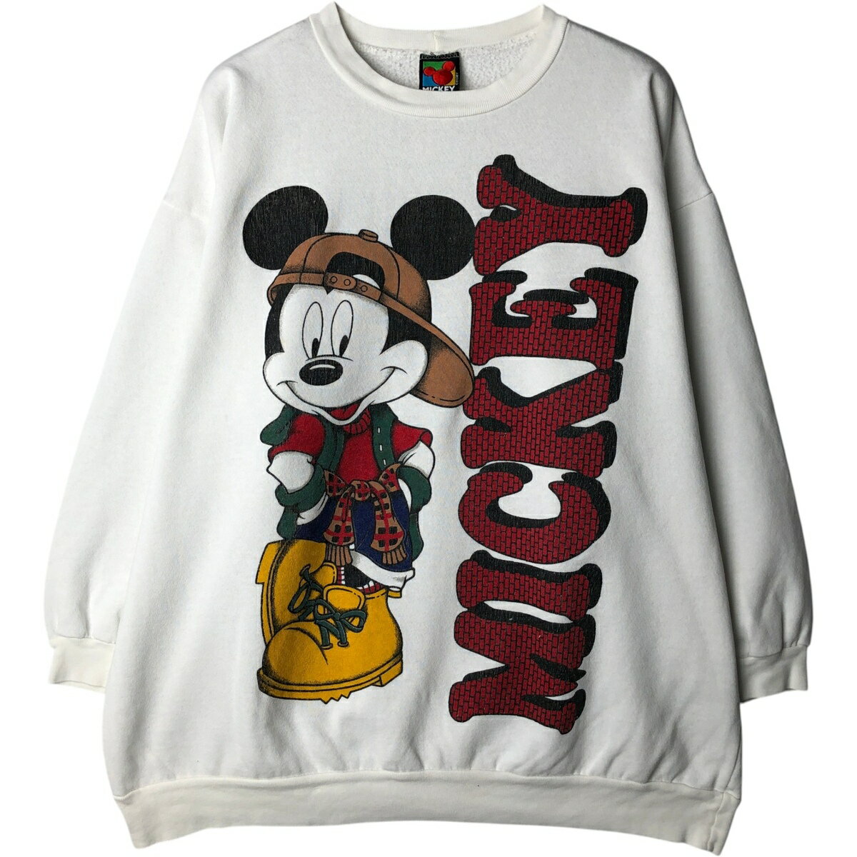 商品詳細 ブランド・MICKEY UNLIMITED・ 特徴・クルーネック(丸首)・長袖・ヴィンテージ・ モデル/形状・MICKEY MOUSE ミッキーマウス・キャラクタースウェットシャツ トレーナー・ 素材・不明・ 色・ホワイト系 白色...