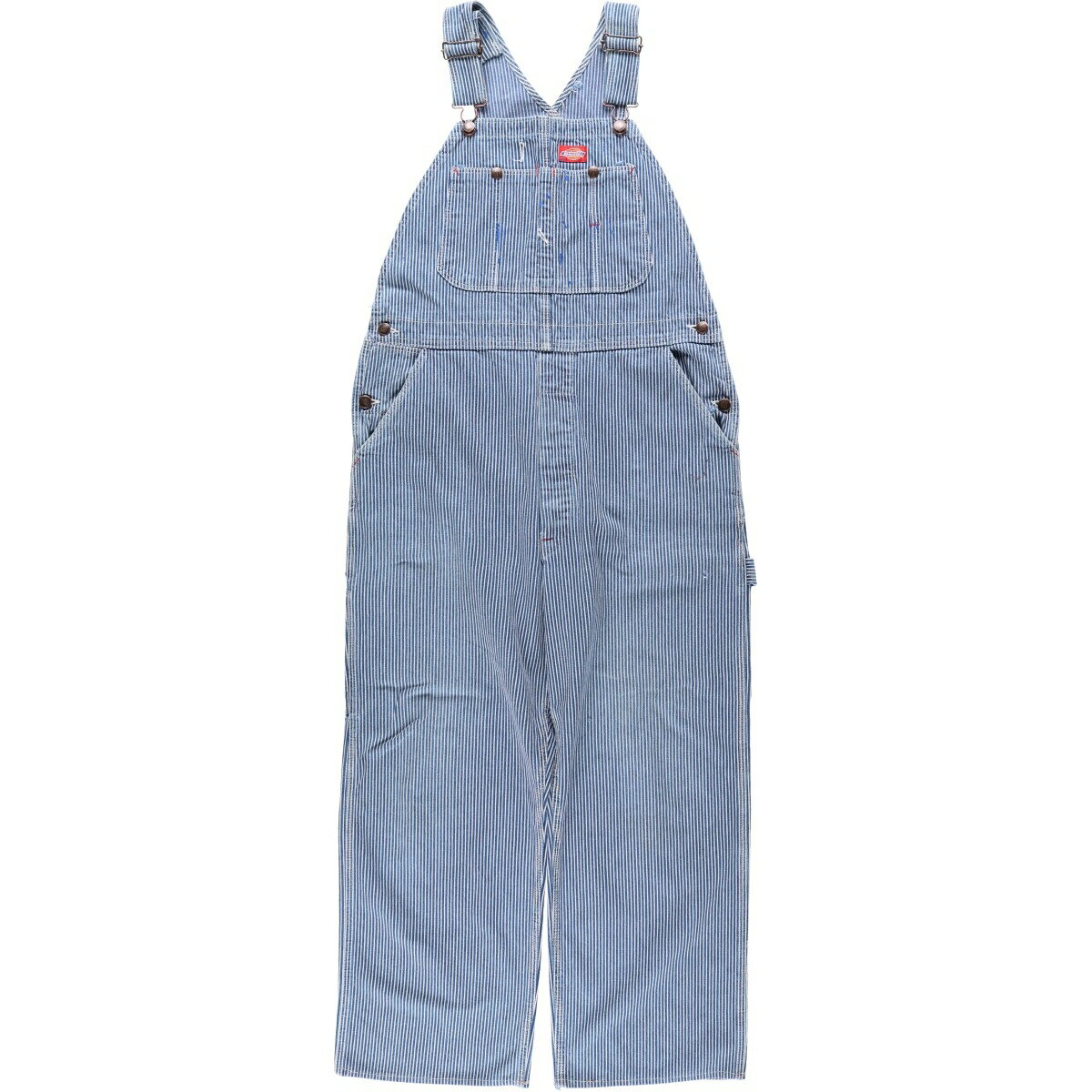 商品詳細 ブランド・Dickies・ディッキーズ・ 特徴・ボタンフライ・ハンマーループ・スパナポケット・ワイドパンツ・ モデル/形状・ヒッコリーストライプ オーバーオール・ 素材・コットン:100%・ 色・ブルー系 青色・ホワイト系 白色・...