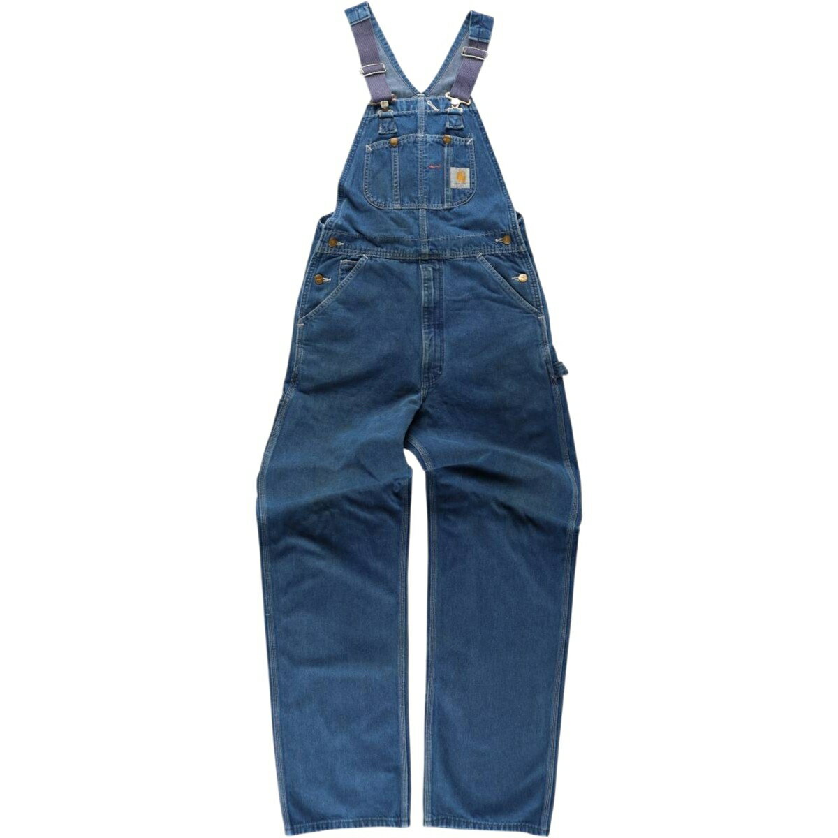 商品詳細 ブランド・Carhartt・カーハート・ 特徴・ジッパーフライ・ハンマーループ・スパナポケット・ワイドパンツ・ モデル/形状・デニムオーバーオール・ 素材・不明・ 色・ネイビー系 紺色・ 柄・ロゴパッチ・無地・ 生産国・不明・ 年...