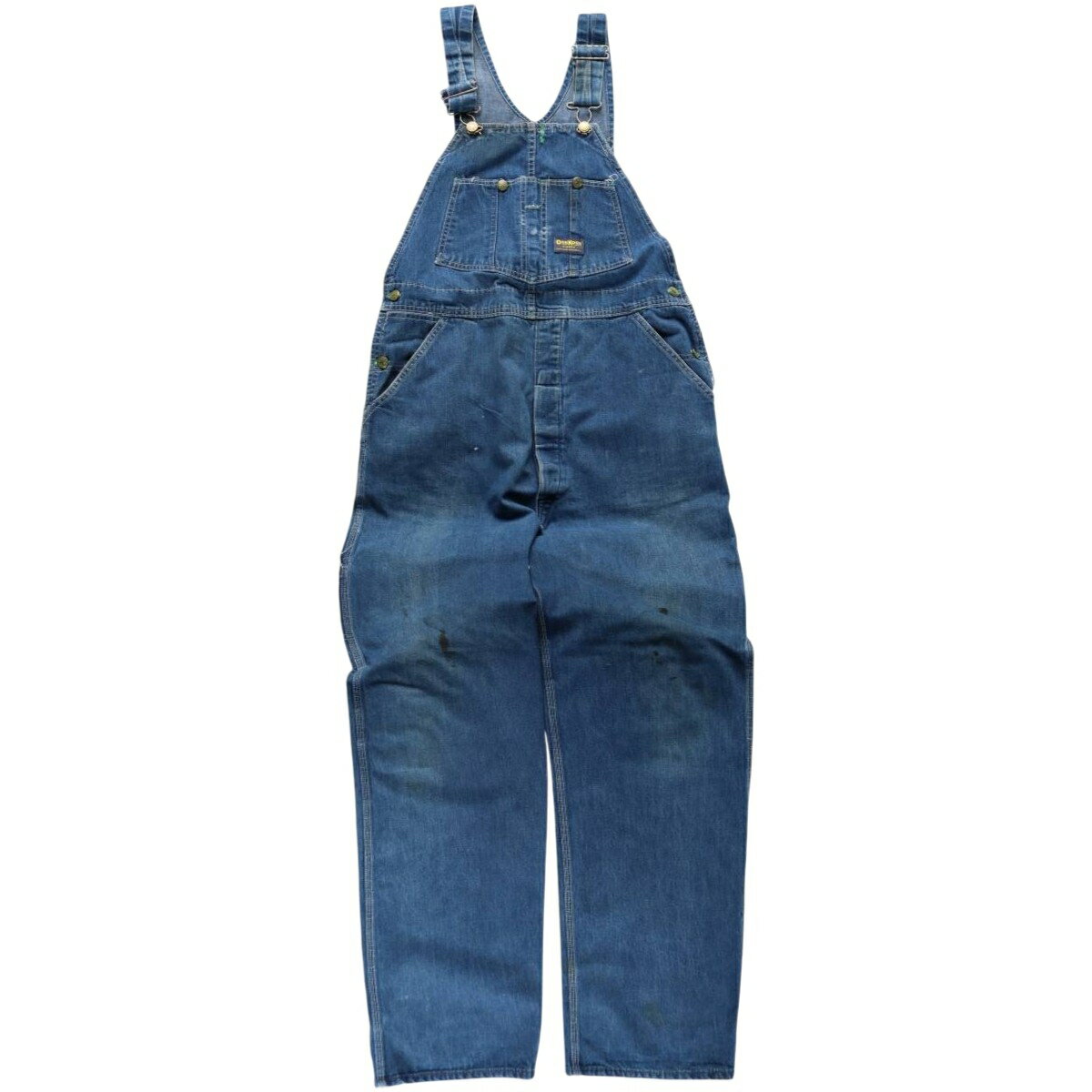 商品詳細 ブランド・Osh kosh・オシュコシュ・ 特徴・ボタンフライ・ハンマーループ・スパナポケット・ワイドパンツ・ モデル/形状・デニムオーバーオール・ 素材・不明・ 色・ブルー系 青色・ 柄・無地・ロゴパッチ・ 生産国・不明・ 年代...