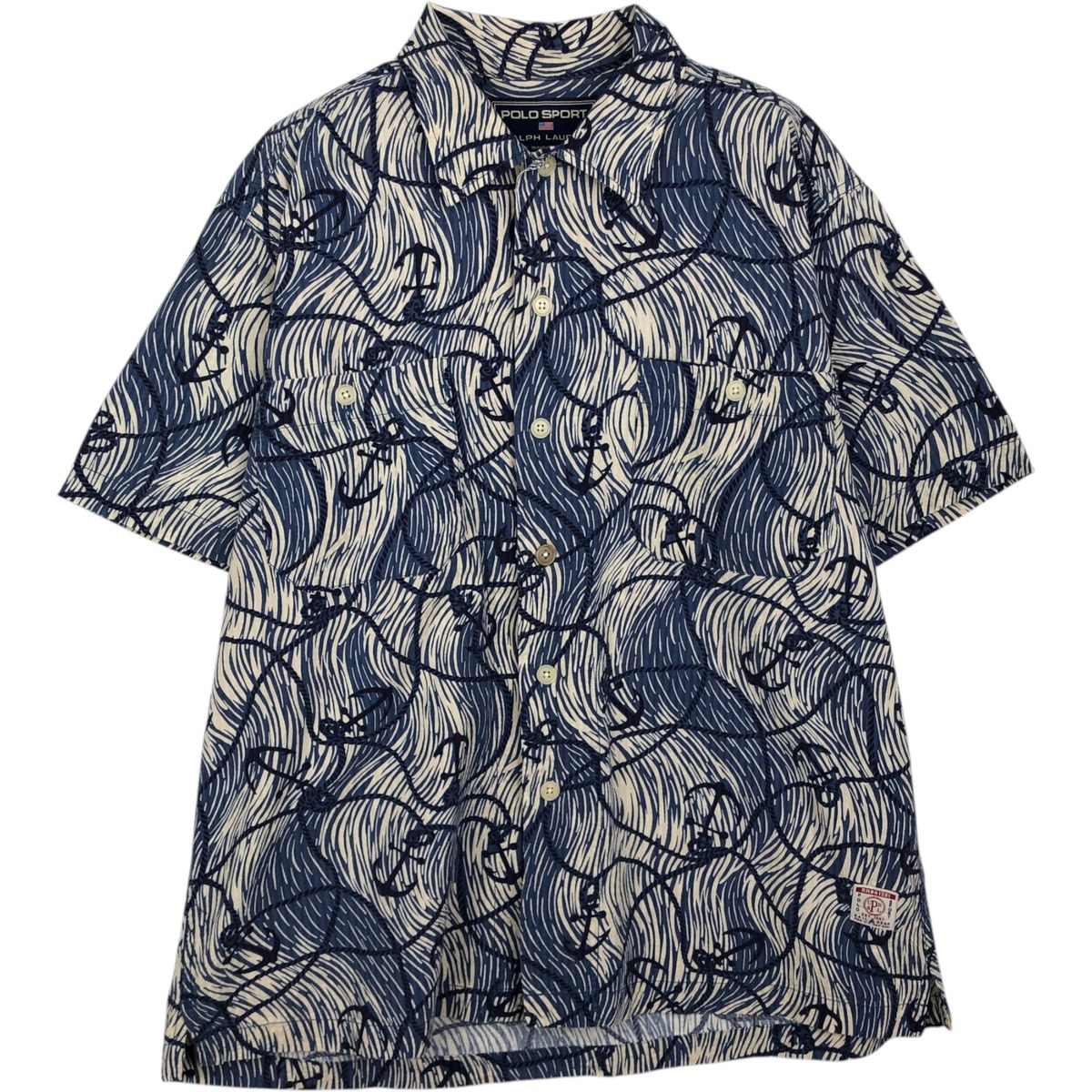商品詳細 ブランド・Ralph Lauren・ラルフローレン・ 特徴・レギュラーカラー・半袖・ボックスシャツ・ モデル/形状・POLO SPORT ポロスポーツ・ハワイアンアロハシャツ・ 素材・コットン:100%・ 色・ブルー系 青色・ 柄...
