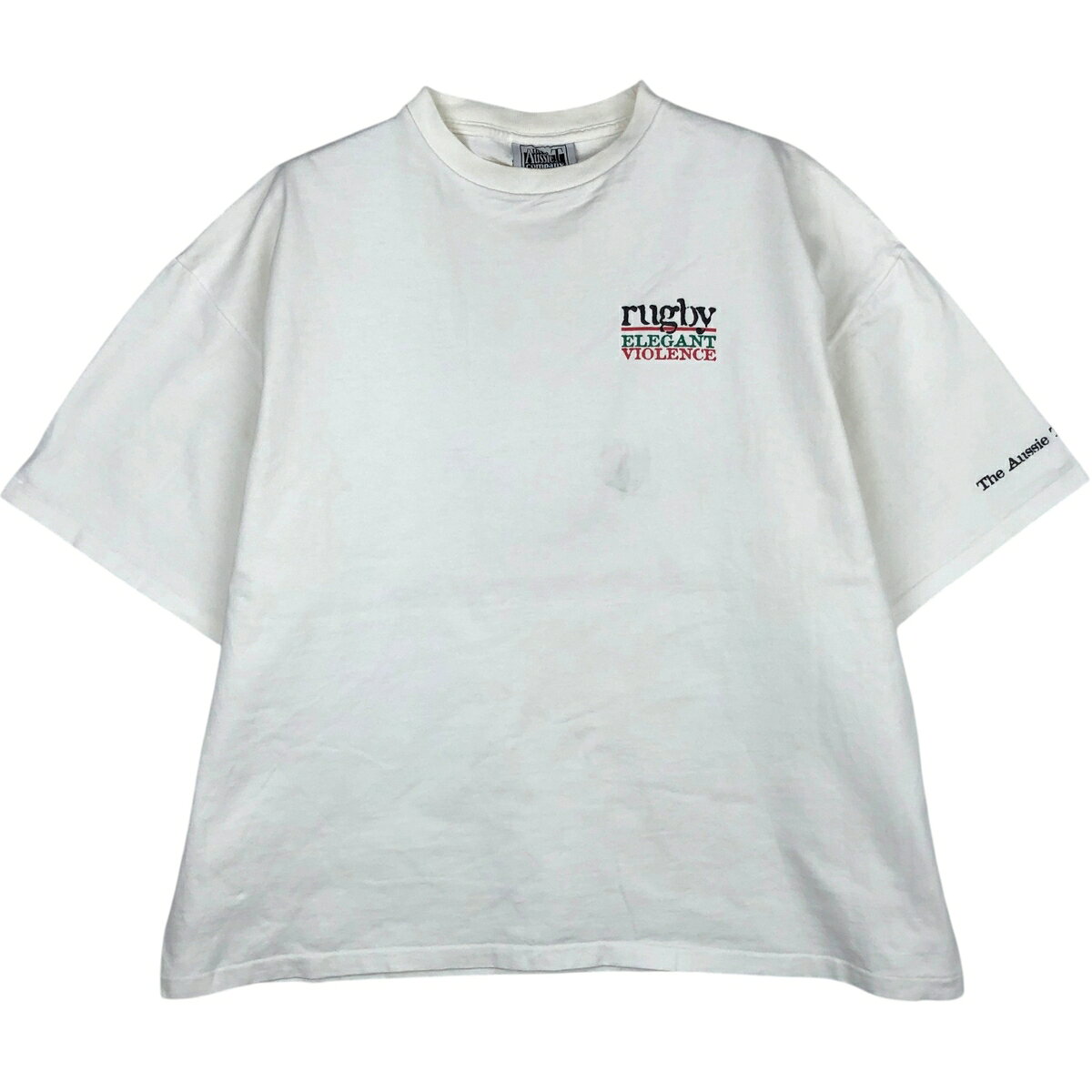 商品詳細 ブランド・The Aussie T Company・ 特徴・クルーネック(丸首)・半袖・シングルステッチ・ヴィンテージ・アメカジ・ モデル/形状・メッセージプリントTシャツ・ 素材・コットン:100%・ 色・ホワイト系 白色・ 柄...