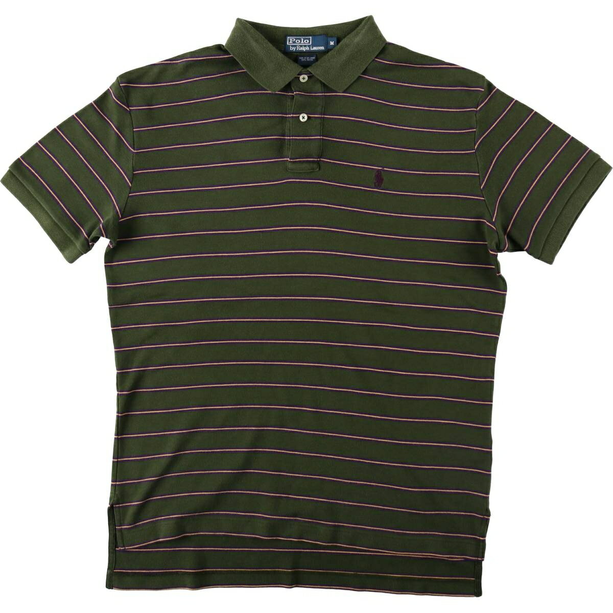 商品詳細 ブランド・Ralph Lauren・ラルフローレン・ 特徴・半袖・レギュラーカラー・ モデル/形状・POLO by Ralph Lauren・半袖 ボーダー ポロシャツ・ 素材・コットン:100%・ 色・グリーン系 濃緑・パープル...