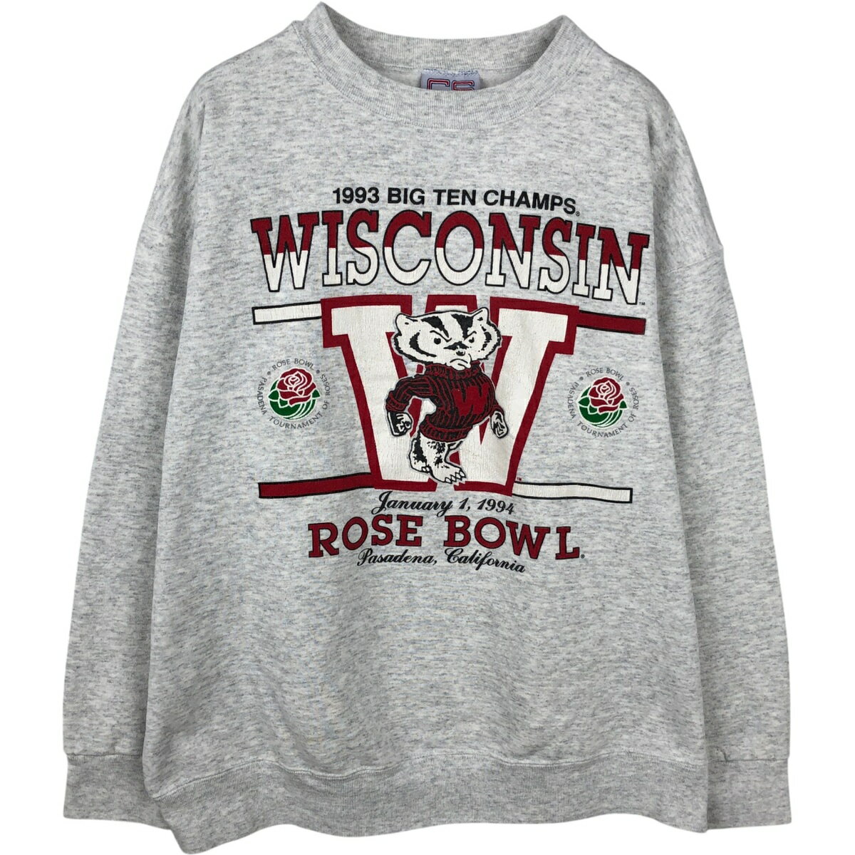 商品詳細 ブランド・CRABLE SPORTSWEAR・ 特徴・クルーネック(丸首)・長袖・ヴィンテージ・ROSE BOWL 1994 ローズボウル・ モデル/形状・WISCONSIN ウィスコンシン大学・カレッジスウェットシャツ トレーナ...